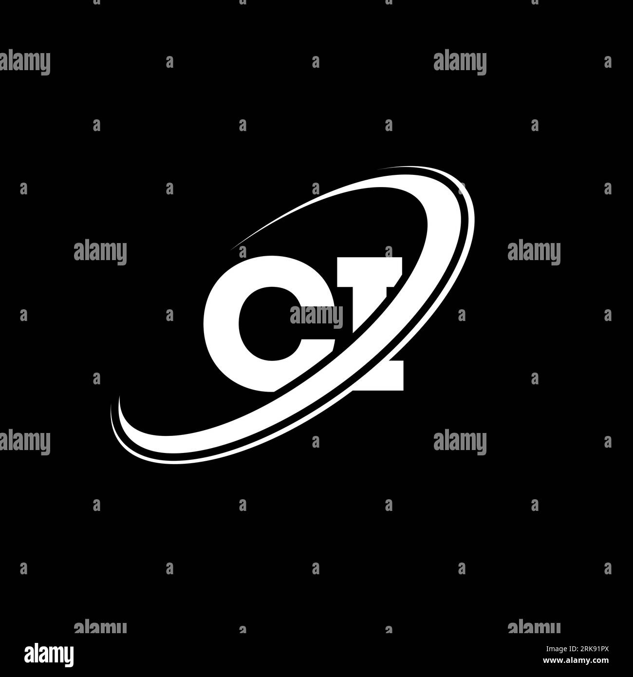 CI C I letter logo design. Initial letter CI linked circle uppercase ...