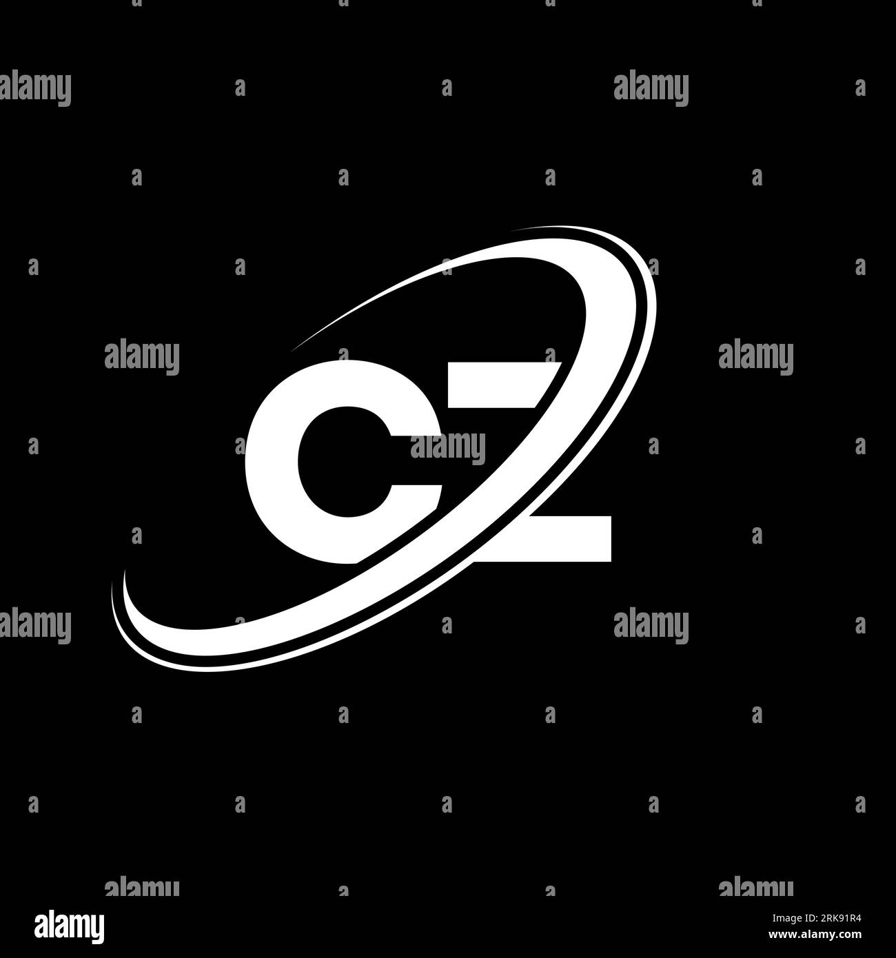 CZ C Z letter logo design. Initial letter CZ linked circle uppercase ...
