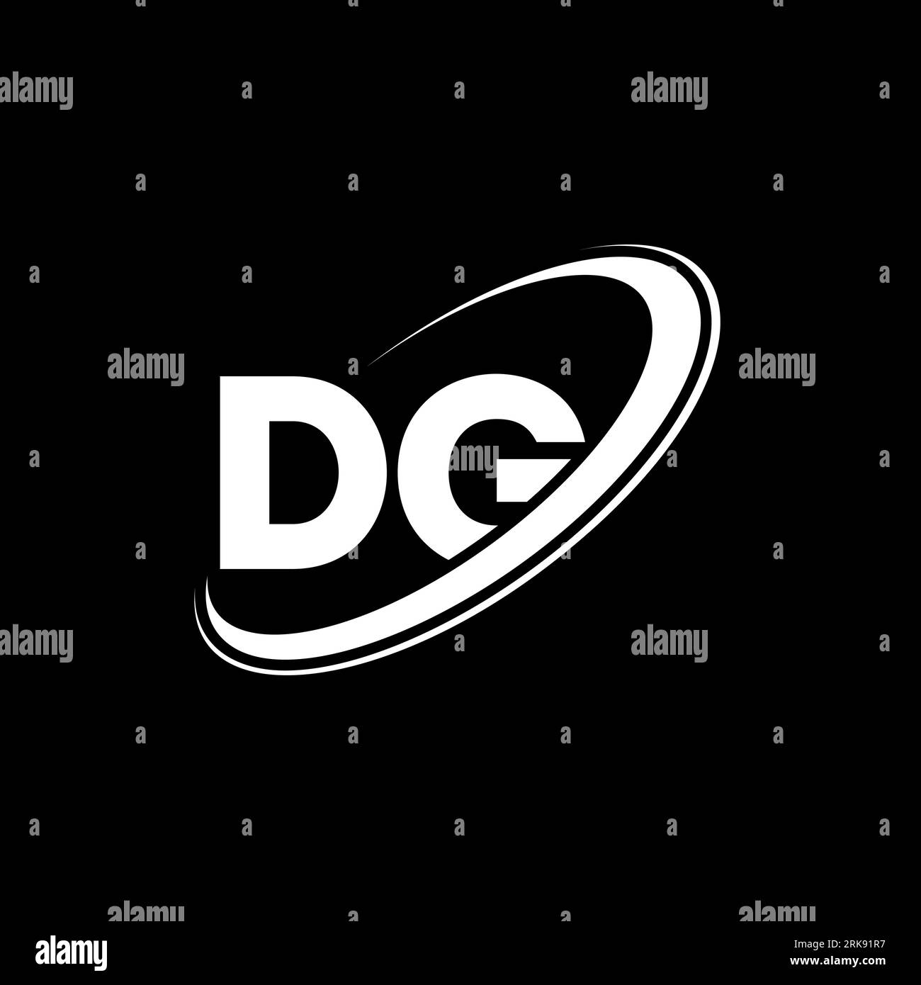 DG D G letter logo design. Initial letter DG linked circle uppercase ...