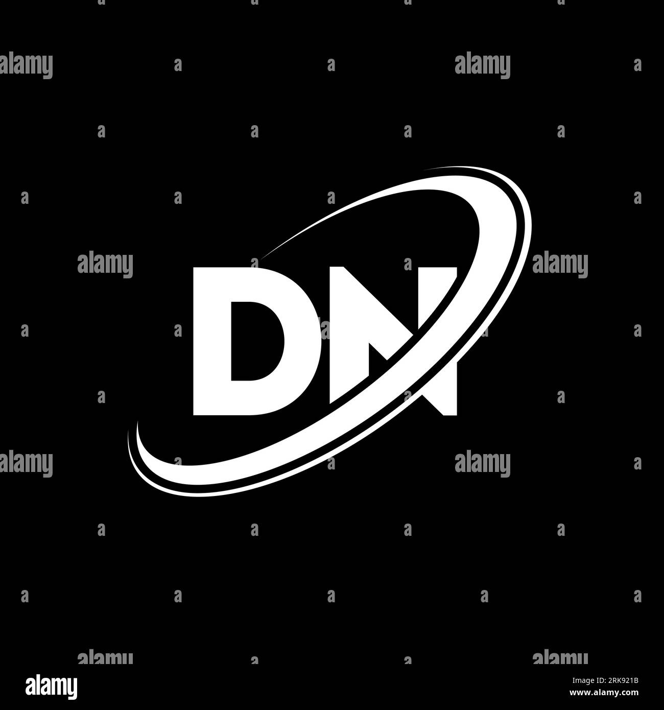 DN D N letter logo design. Initial letter DN linked circle uppercase ...