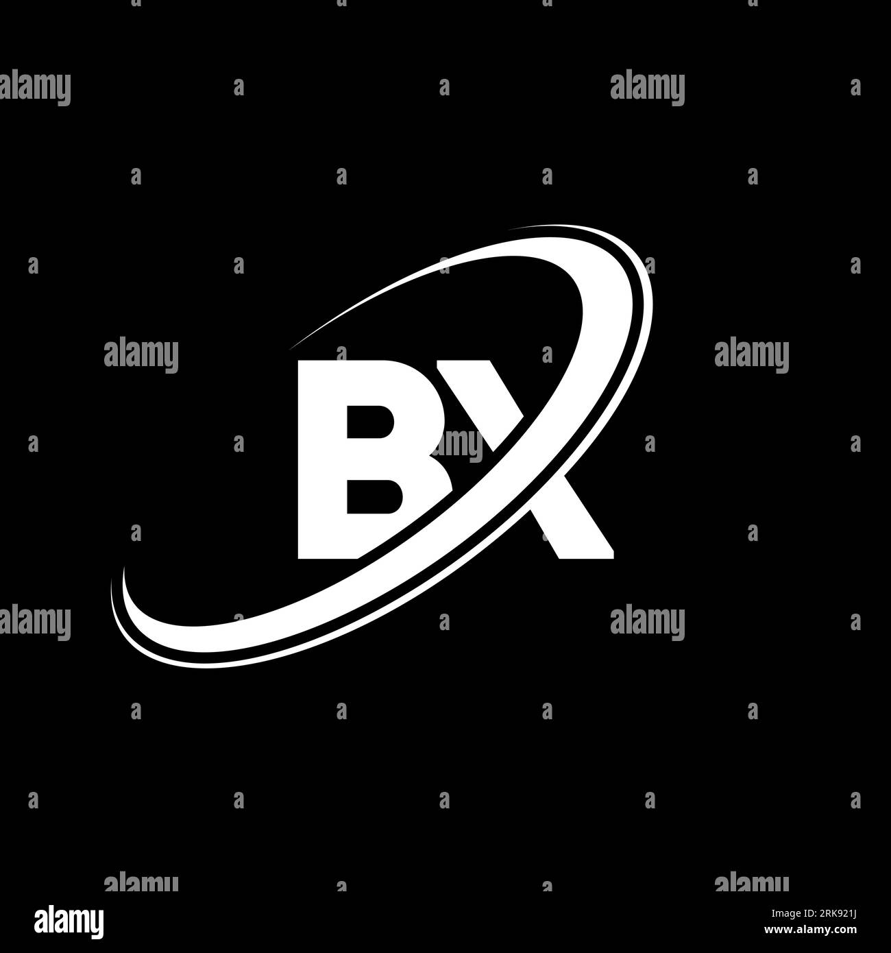 Bx B X Letter Logo Design Initial Letter Bx Linked Circle Uppercase