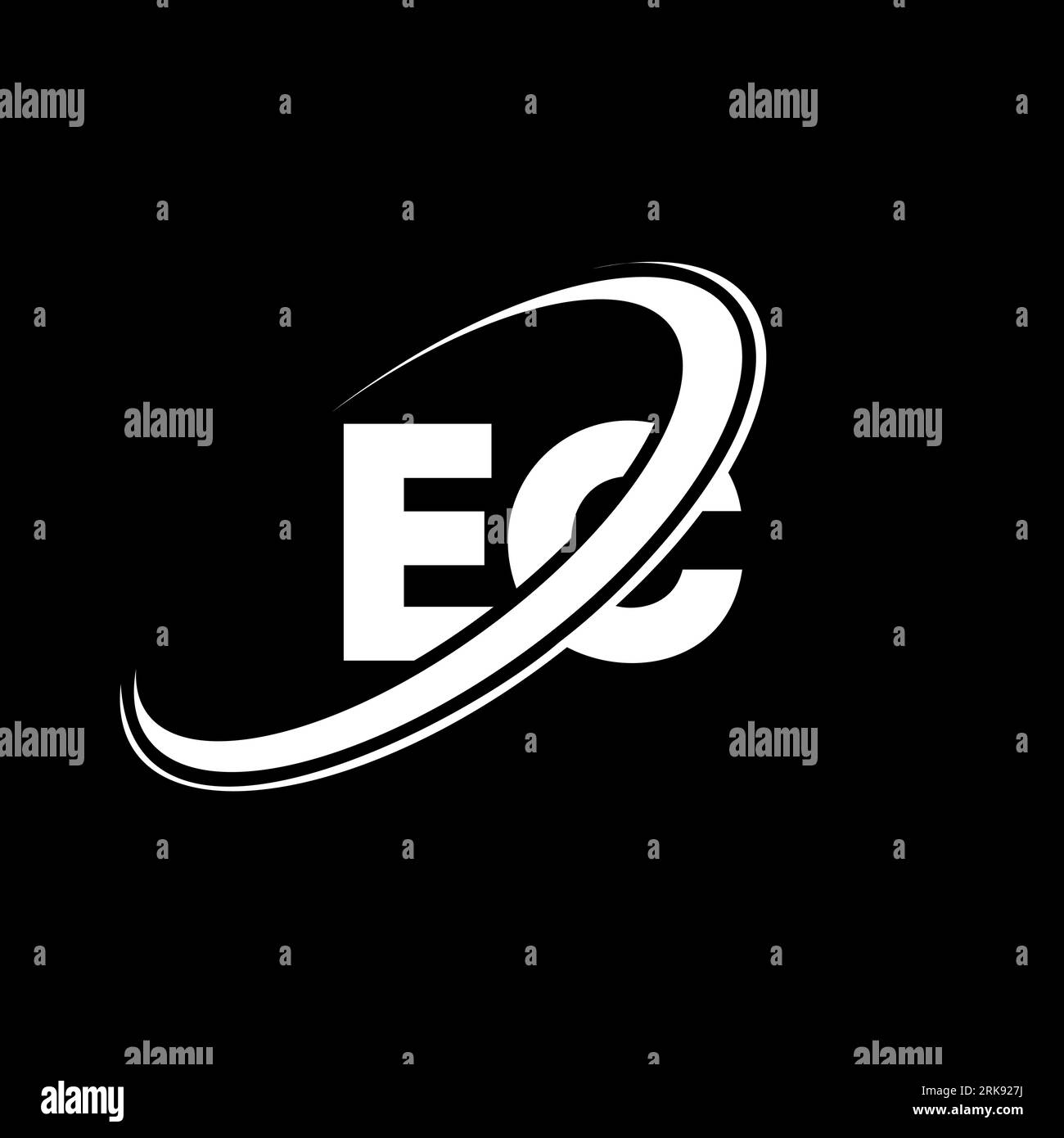 EC E C letter logo design. Initial letter EC linked circle uppercase ...