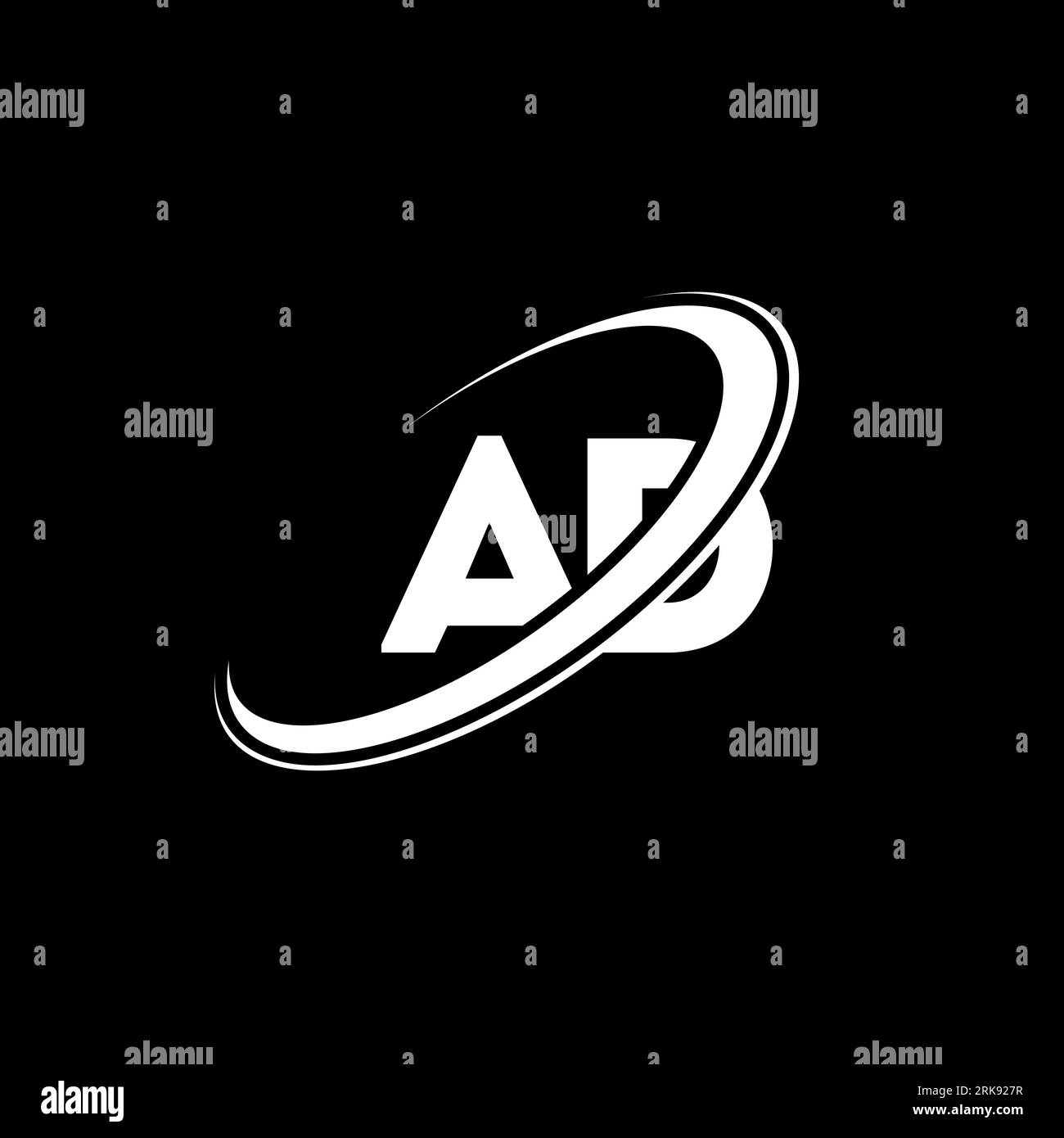 AD A D letter logo design. Initial letter AD linked circle uppercase ...
