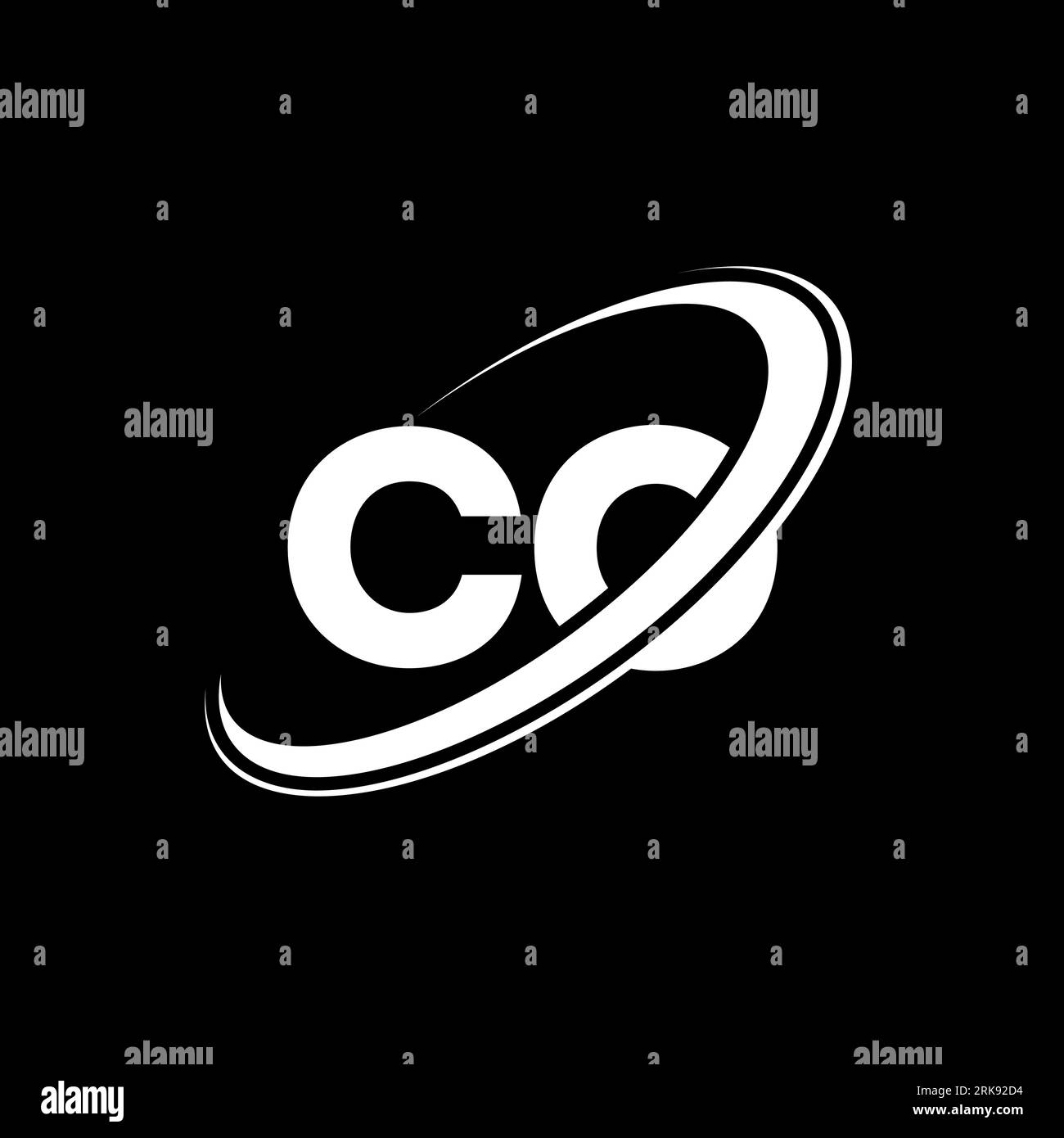CO C O letter logo design. Initial letter CO linked circle uppercase ...
