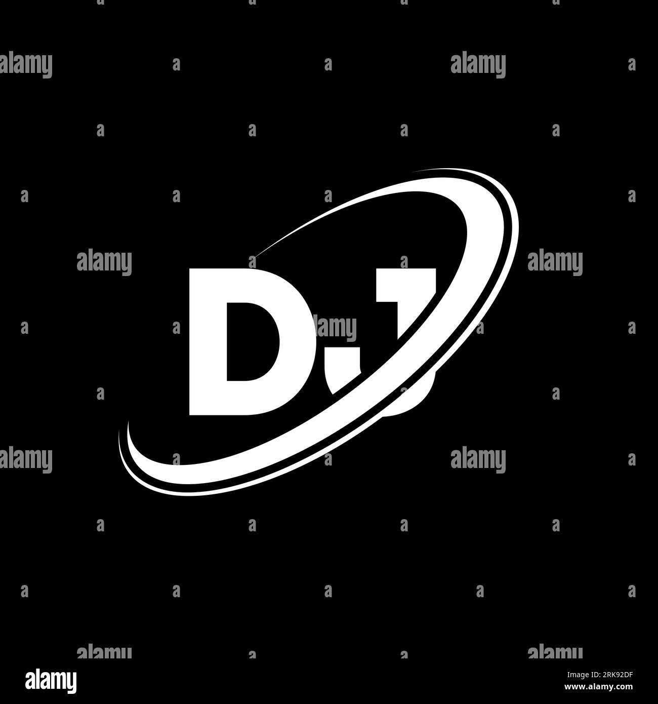 DJ D J letter logo design. Initial letter DJ linked circle uppercase ...