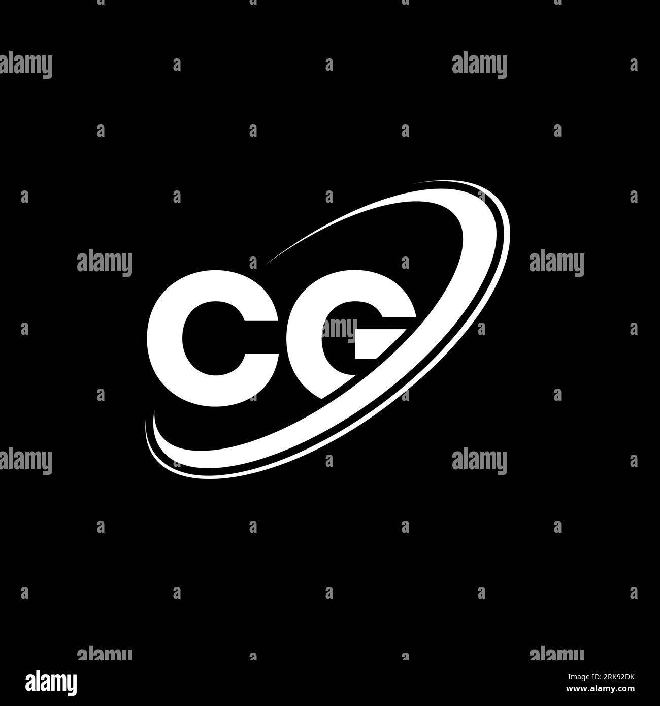 CG C G letter logo design. Initial letter CG linked circle uppercase ...