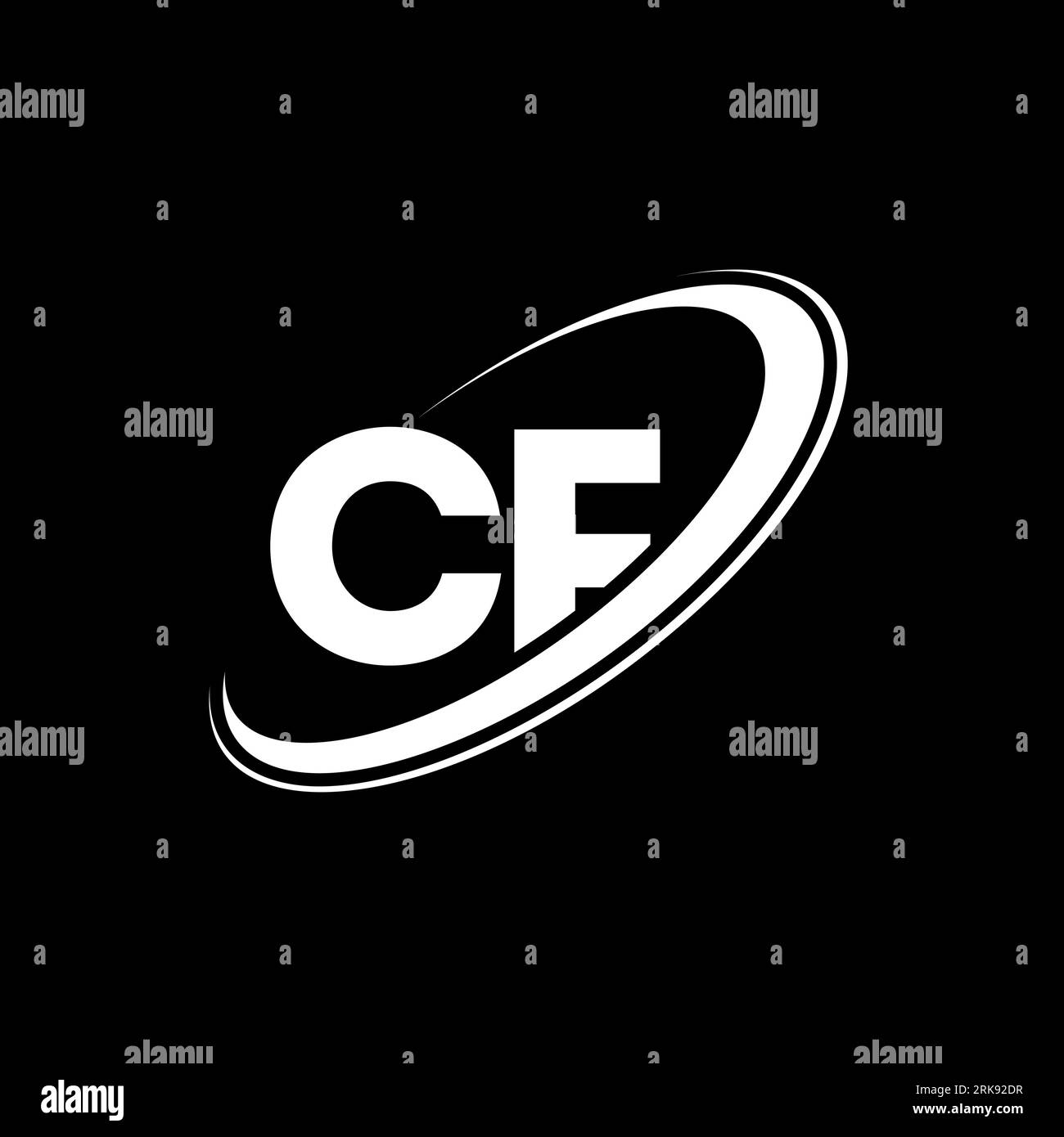 CF C F letter logo design. Initial letter CF linked circle uppercase ...