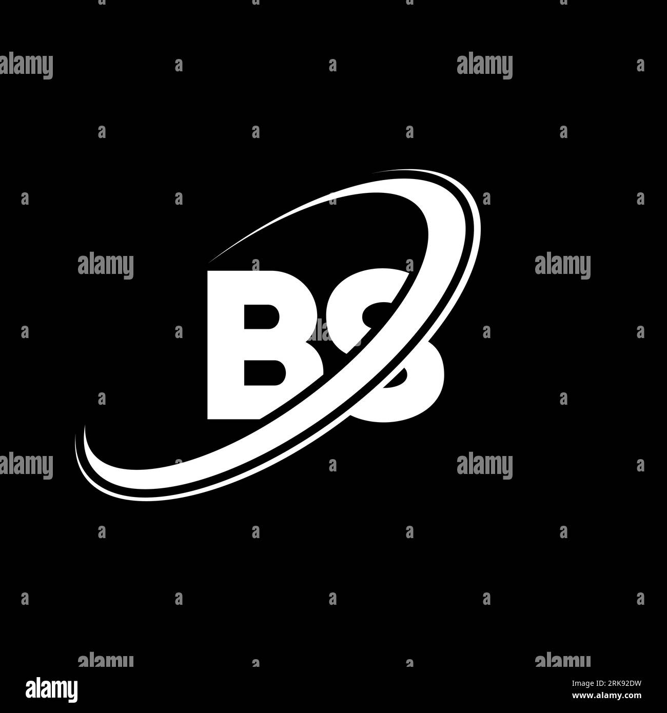 BS B S letter logo design. Initial letter BS linked circle uppercase ...
