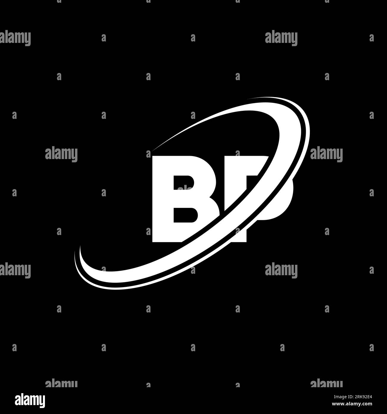 BP B P letter logo design. Initial letter BP linked circle uppercase ...