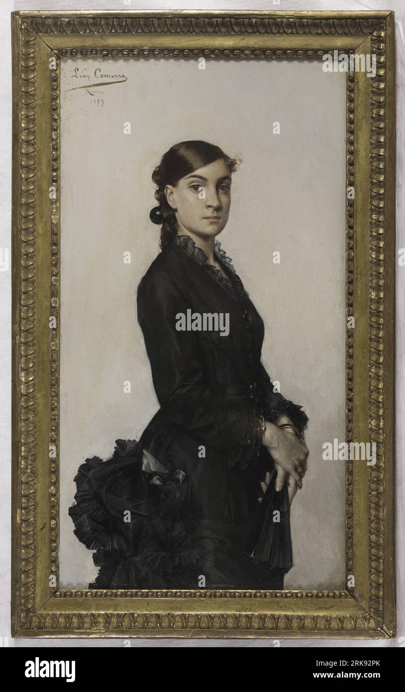 Portrait de jacqueline comerre paton en robe noire hi-res stock ...