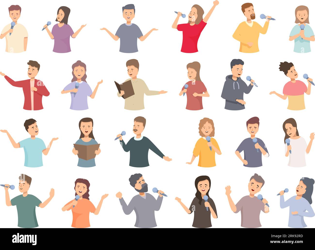 Singing icons set cartoon vector. Kid school. Piano dance Stock Vector ...