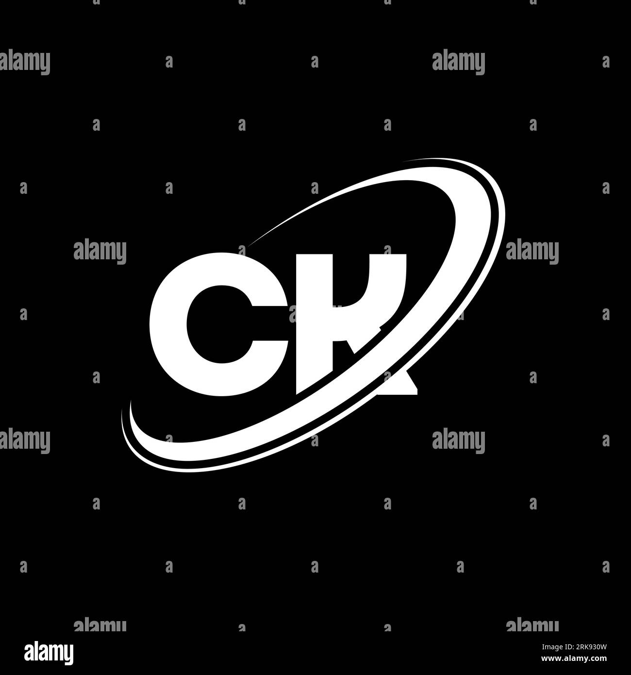 CK C K letter logo design. Initial letter CK linked circle uppercase ...