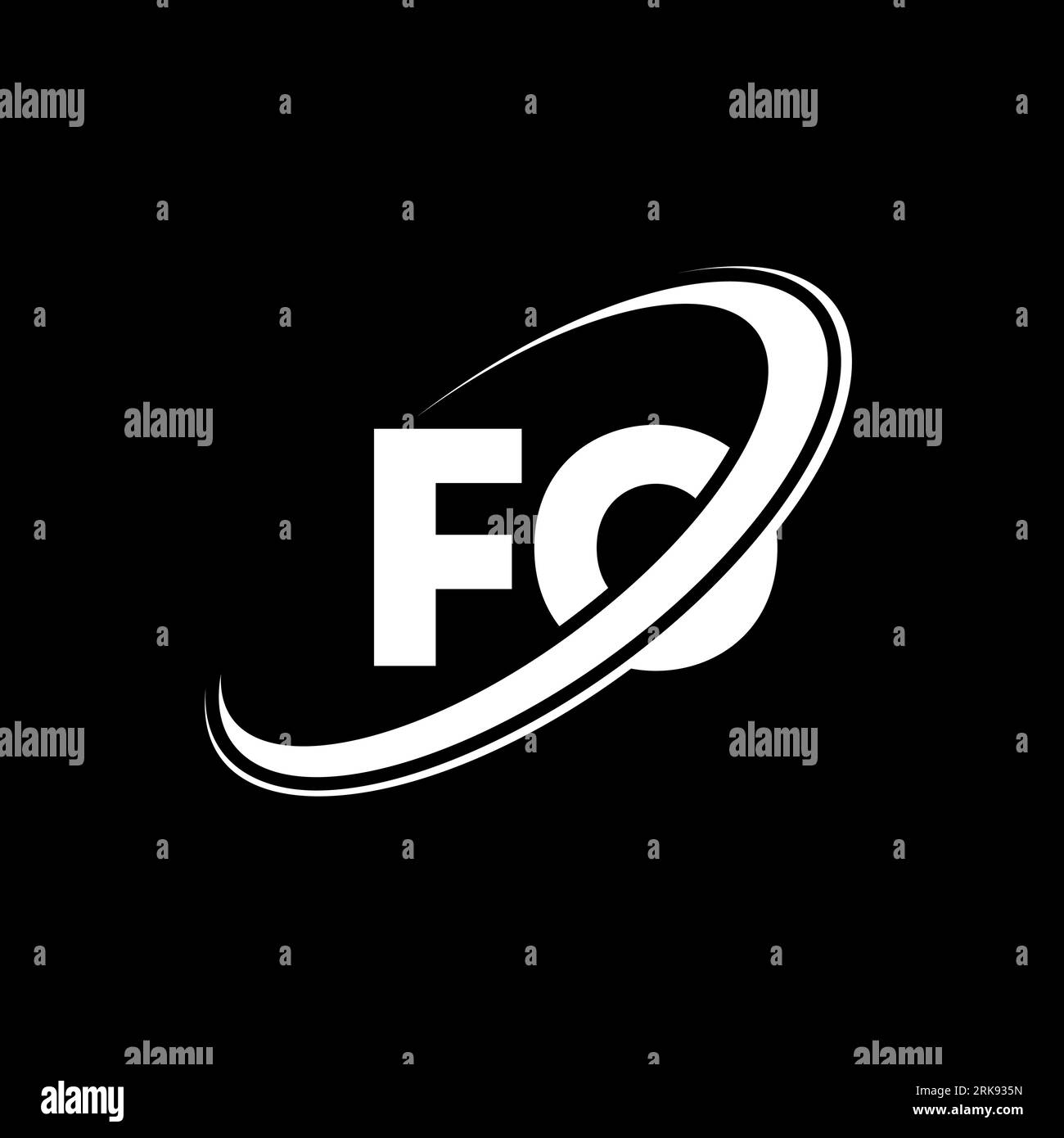 FO F O letter logo design. Initial letter FO linked circle uppercase ...