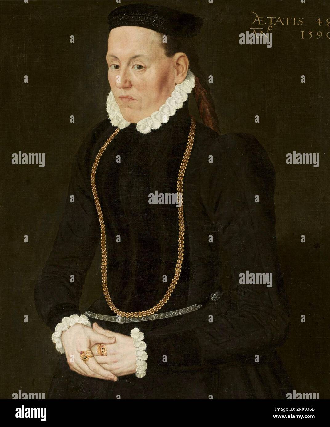 Portrait of a patrician lady 1590 by Nicolas Neufchatel Stock Photo - Alamy