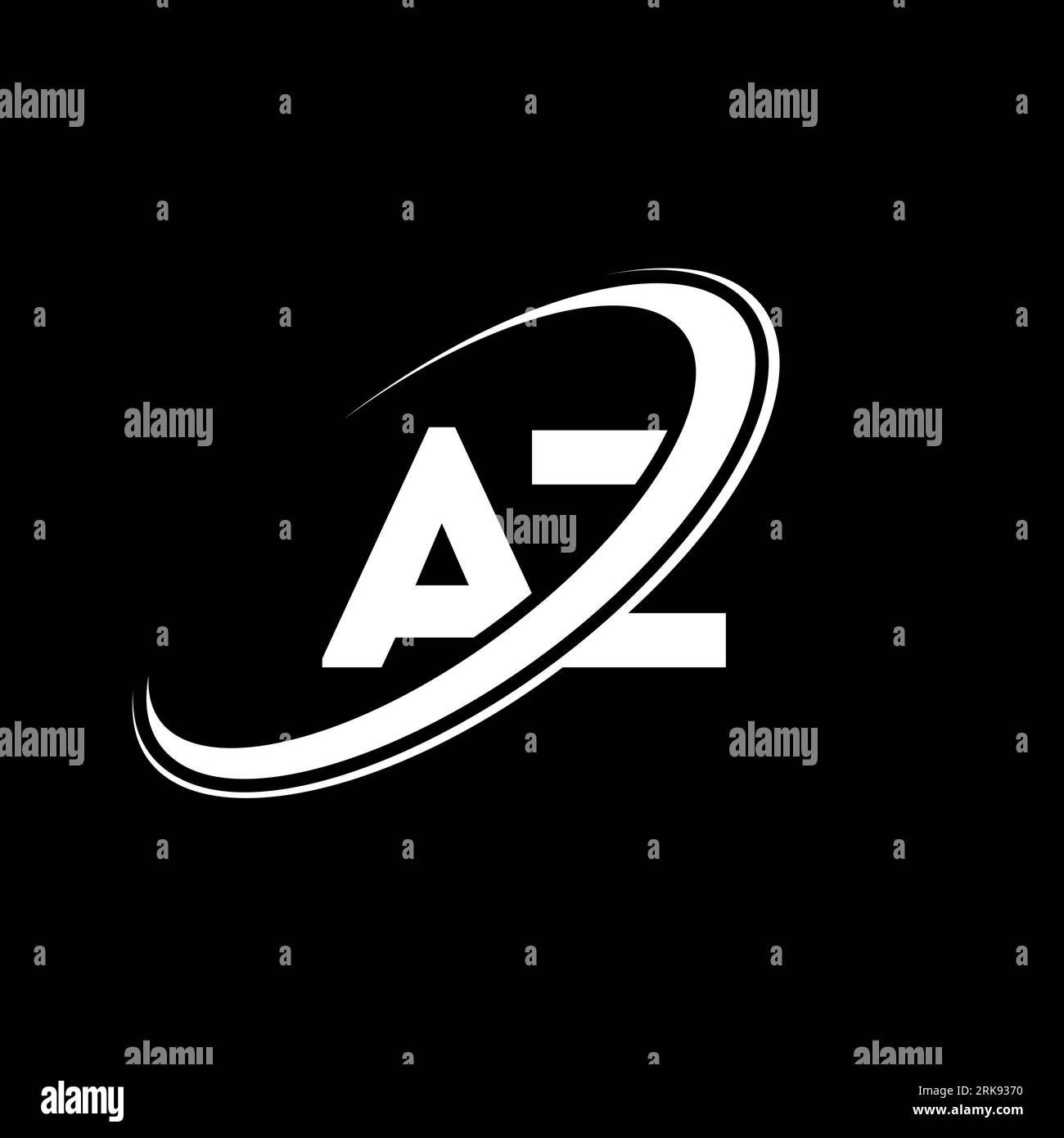 AZ A Z letter logo design. Initial letter AZ linked circle uppercase ...