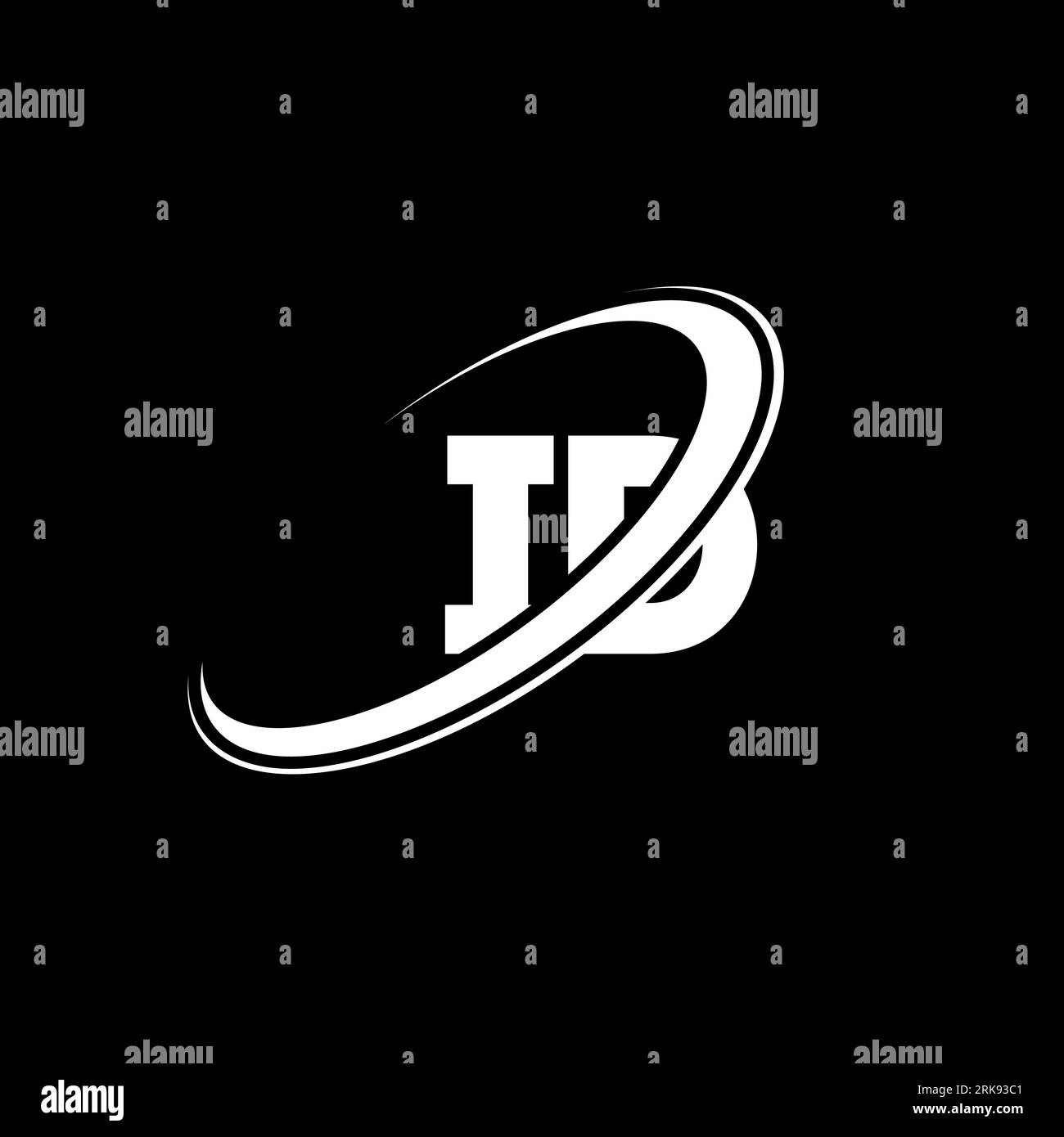 ID I D letter logo design. Initial letter ID linked circle uppercase ...