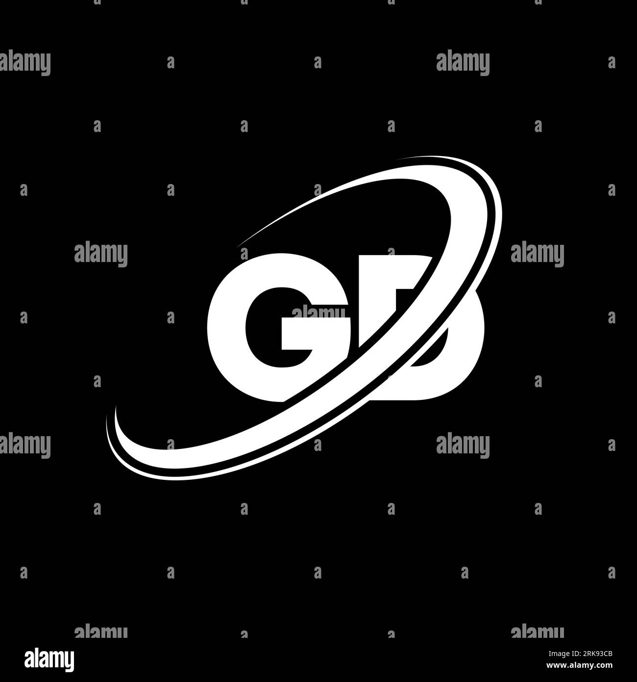 GD G D letter logo design. Initial letter GD linked circle uppercase ...