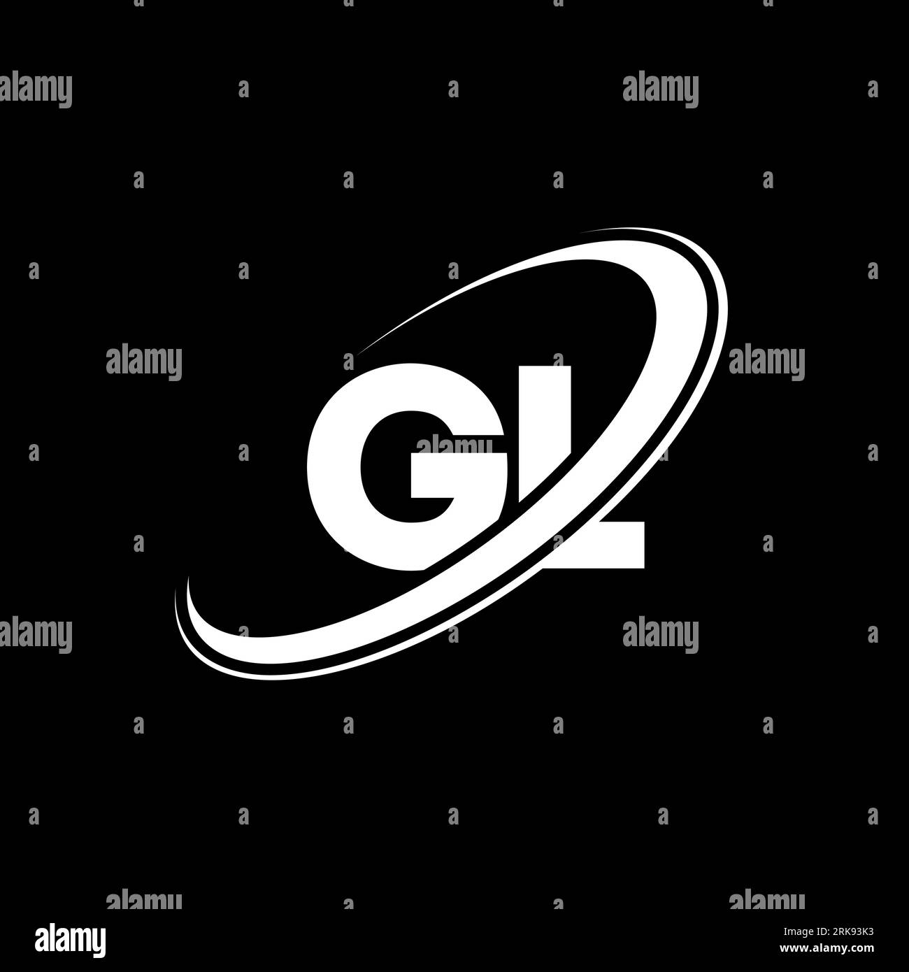 GL G L letter logo design. Initial letter GL linked circle uppercase ...