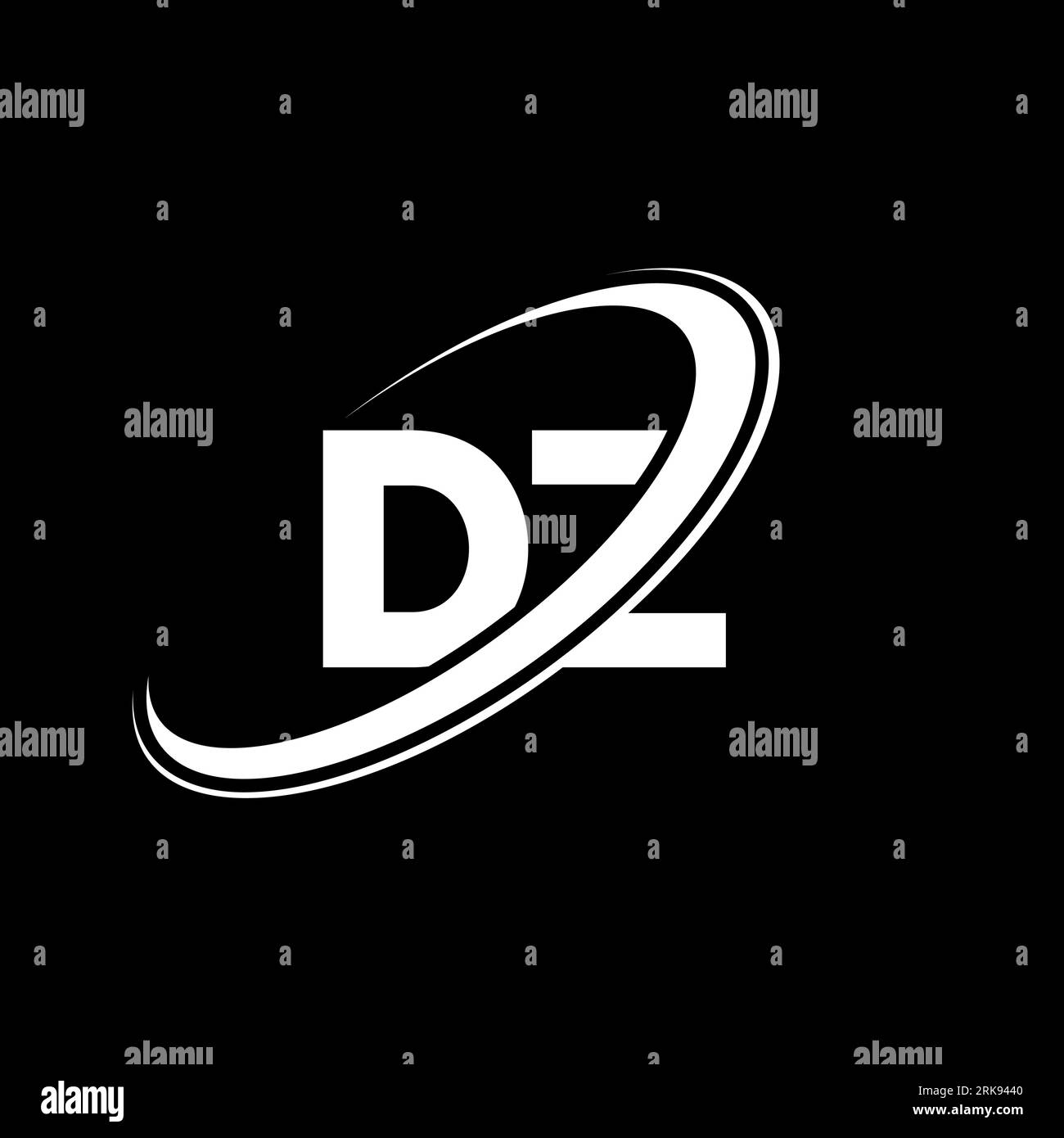 DZ D Z letter logo design. Initial letter DZ linked circle uppercase monogram logo red and blue ...