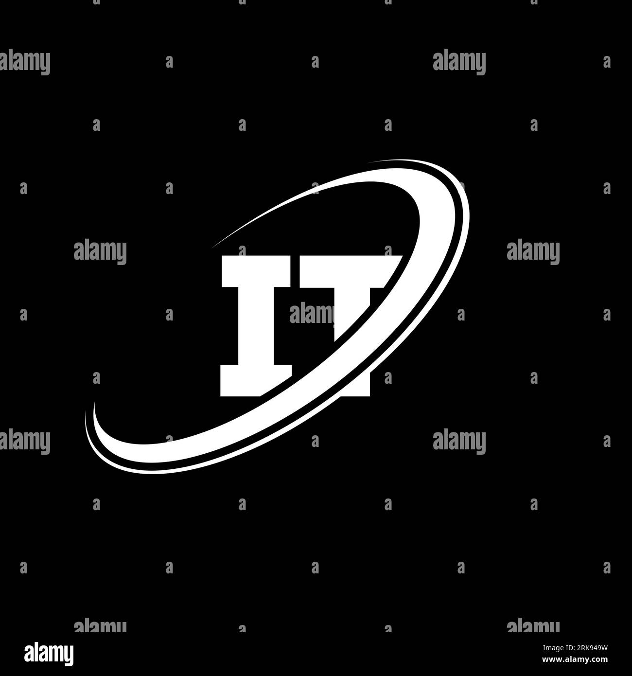 IT I T letter logo design. Initial letter IT linked circle uppercase ...