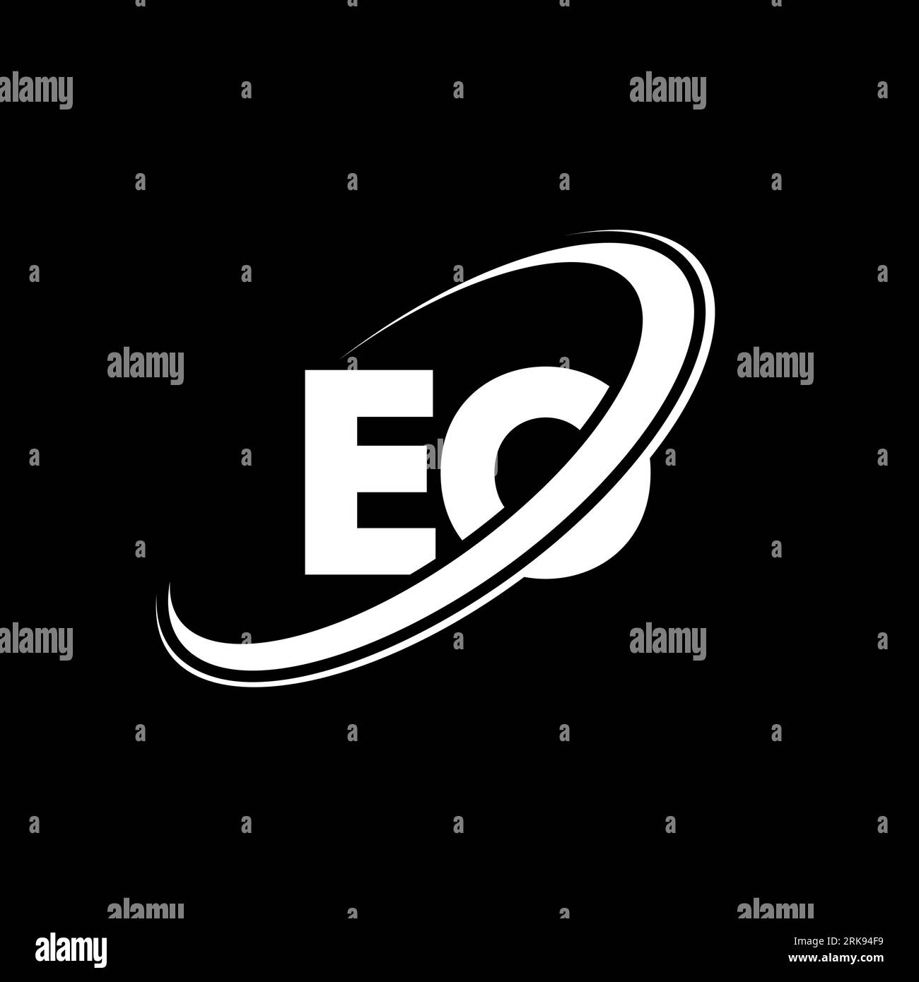 EO E O letter logo design. Initial letter EO linked circle uppercase ...
