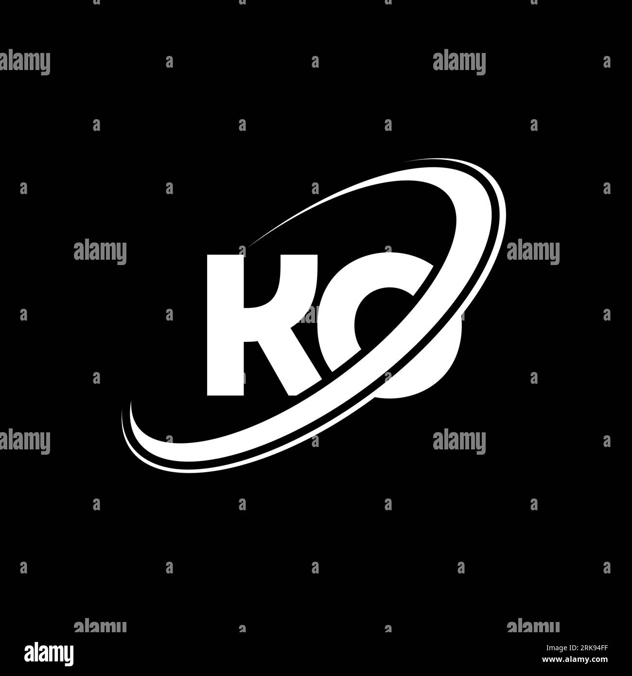 KO K O letter logo design. Initial letter KO linked circle uppercase ...