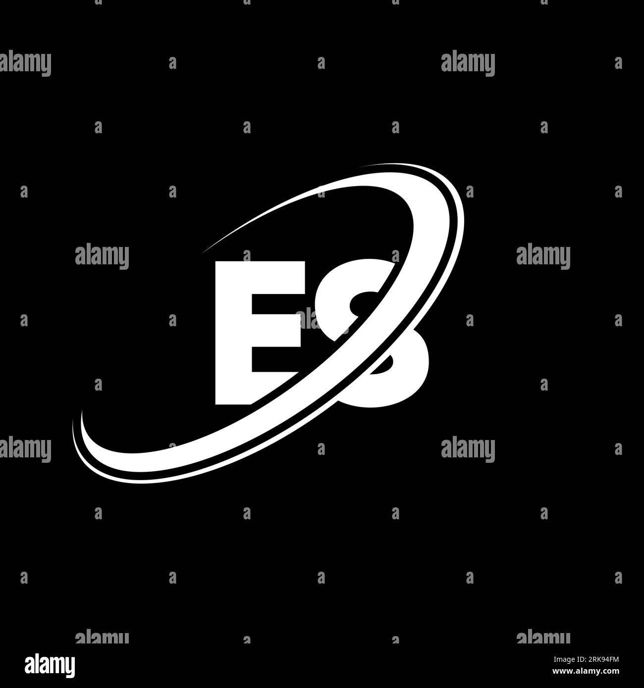 ES E S letter logo design. Initial letter ES linked circle uppercase ...