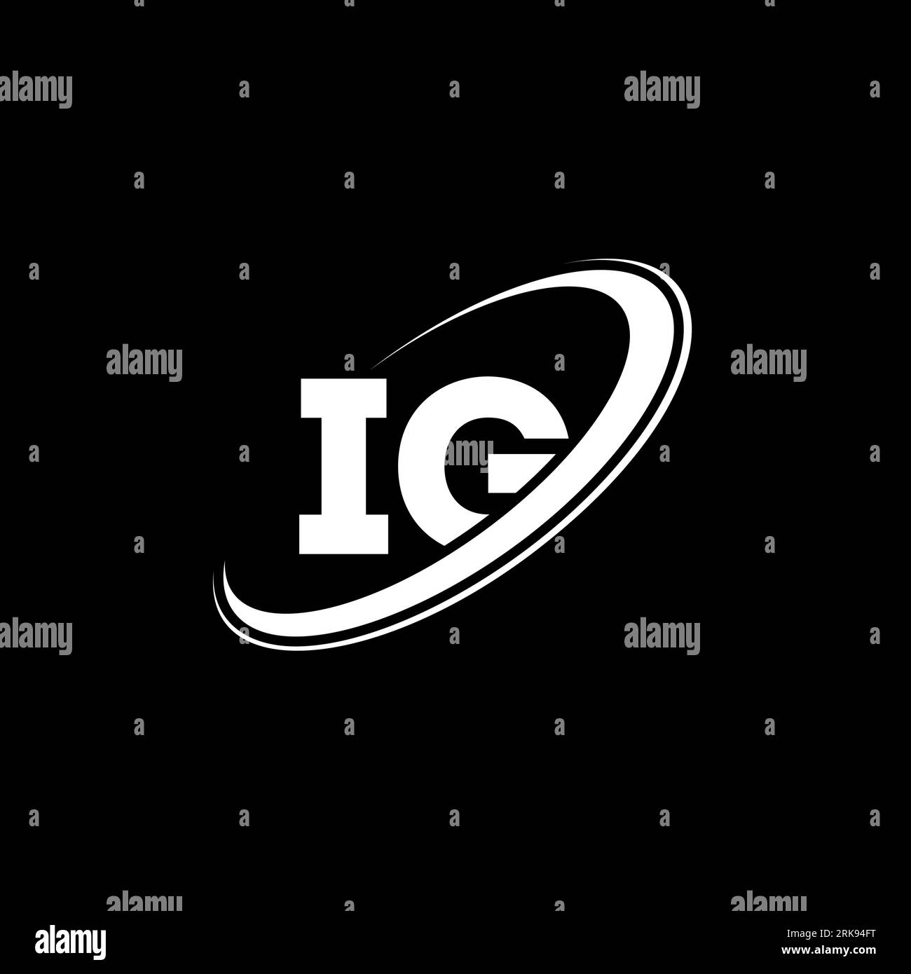 IG I G letter logo design. Initial letter IG linked circle uppercase ...