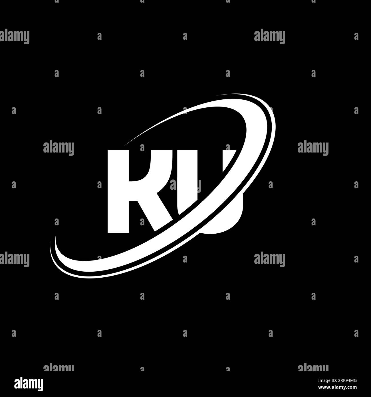 KU K U letter logo design. Initial letter KU linked circle uppercase ...