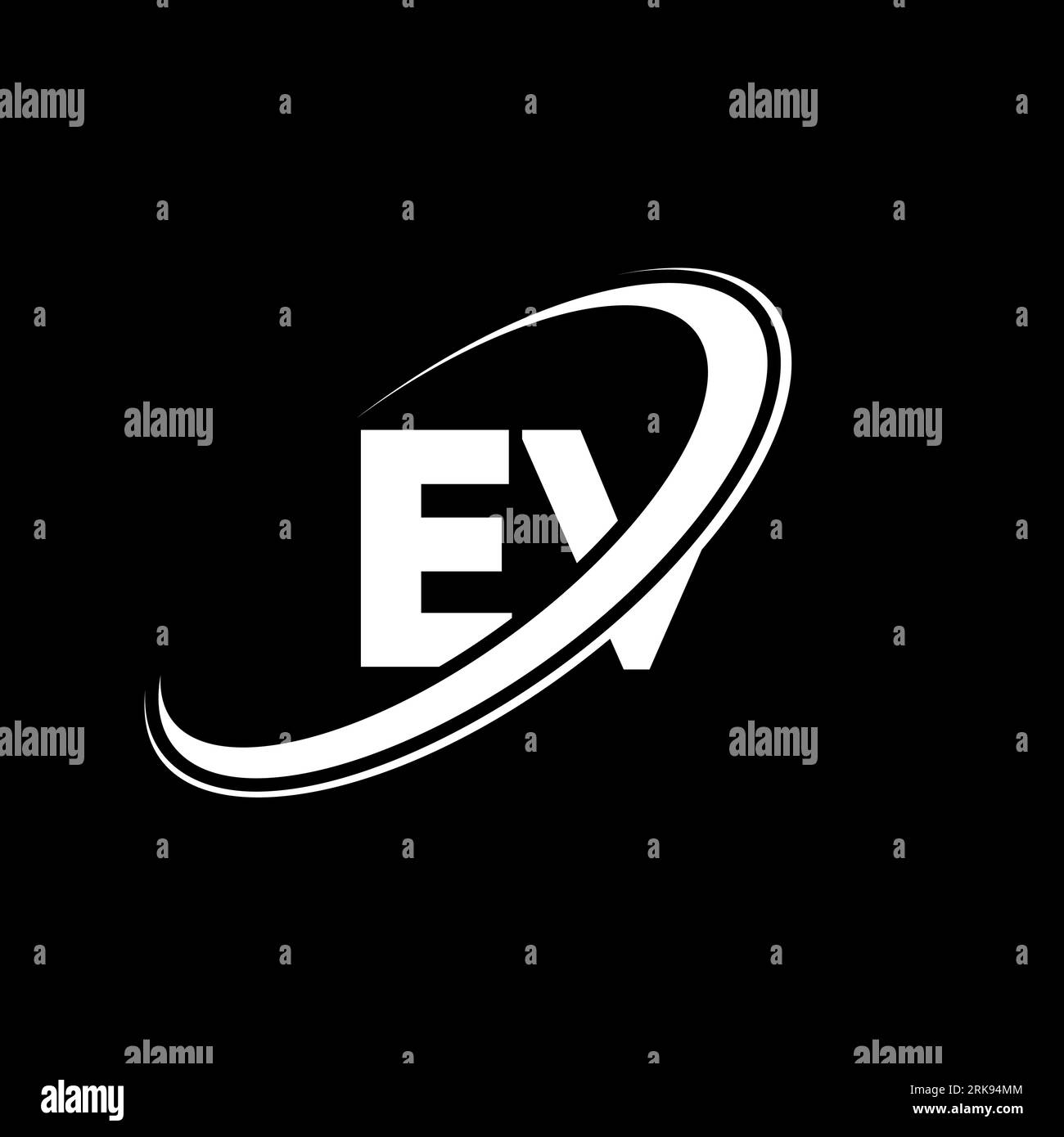 EV E V letter logo design. Initial letter EV linked circle uppercase ...
