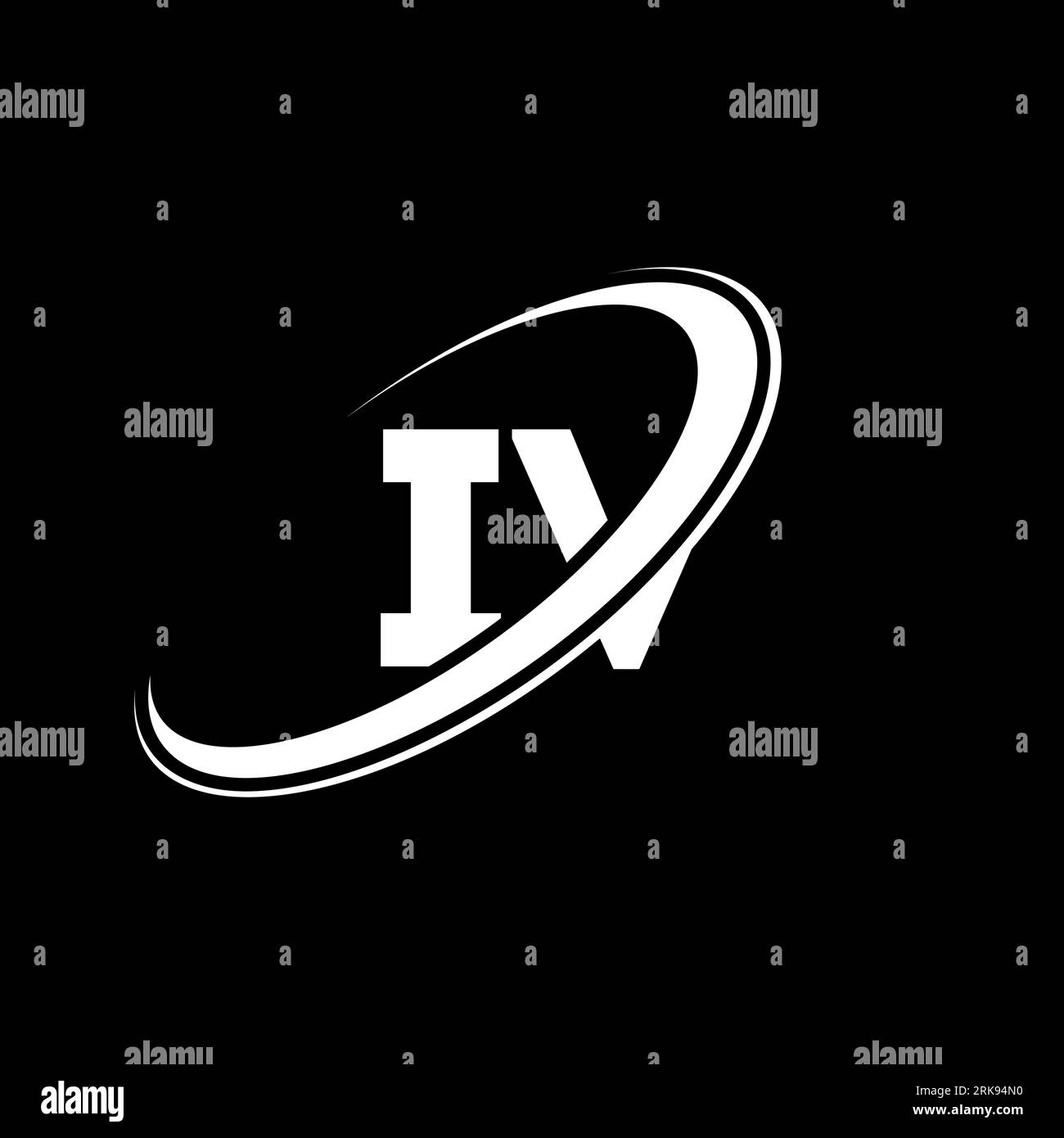 IV I V letter logo design. Initial letter IV linked circle uppercase ...