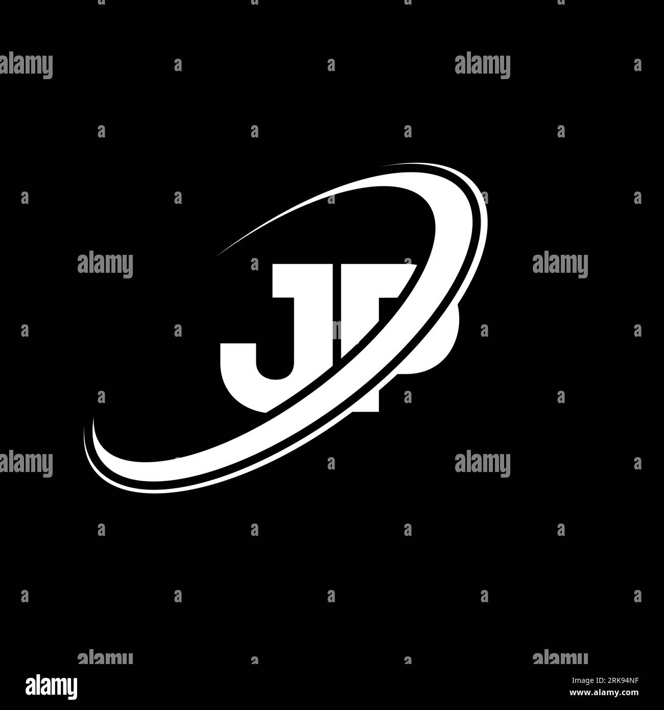 JP J P letter logo design. Initial letter JP linked circle uppercase ...