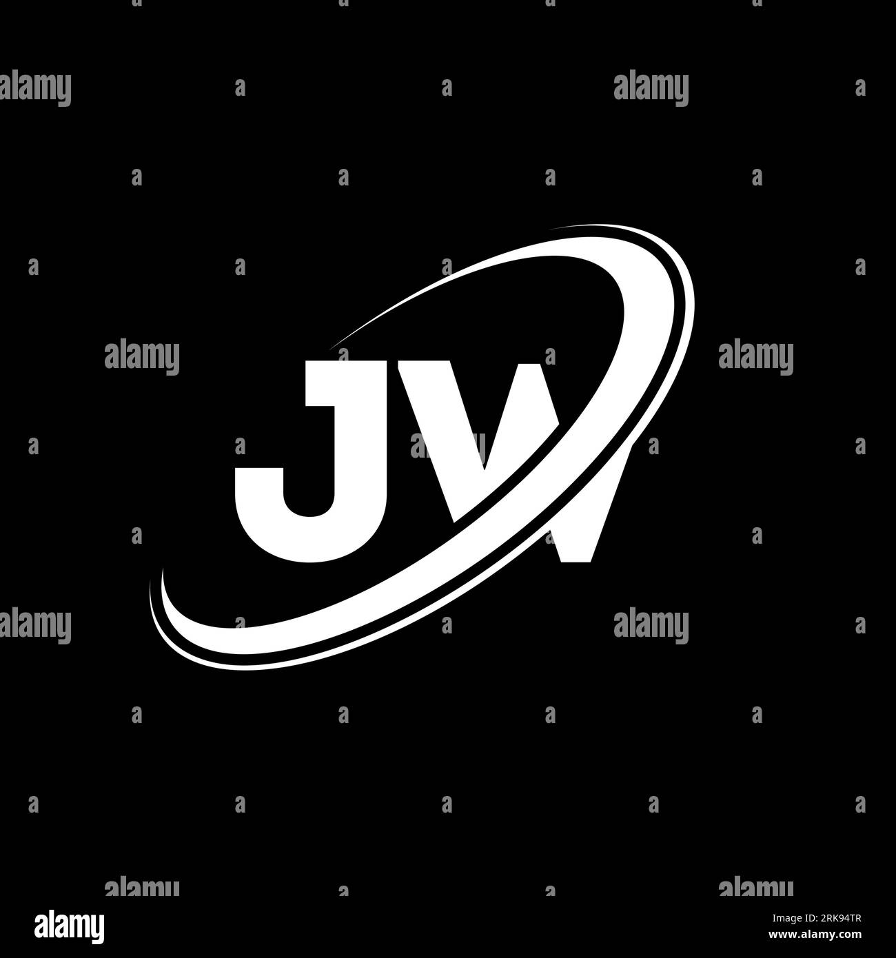 JW J W letter logo design. Initial letter JW linked circle uppercase ...