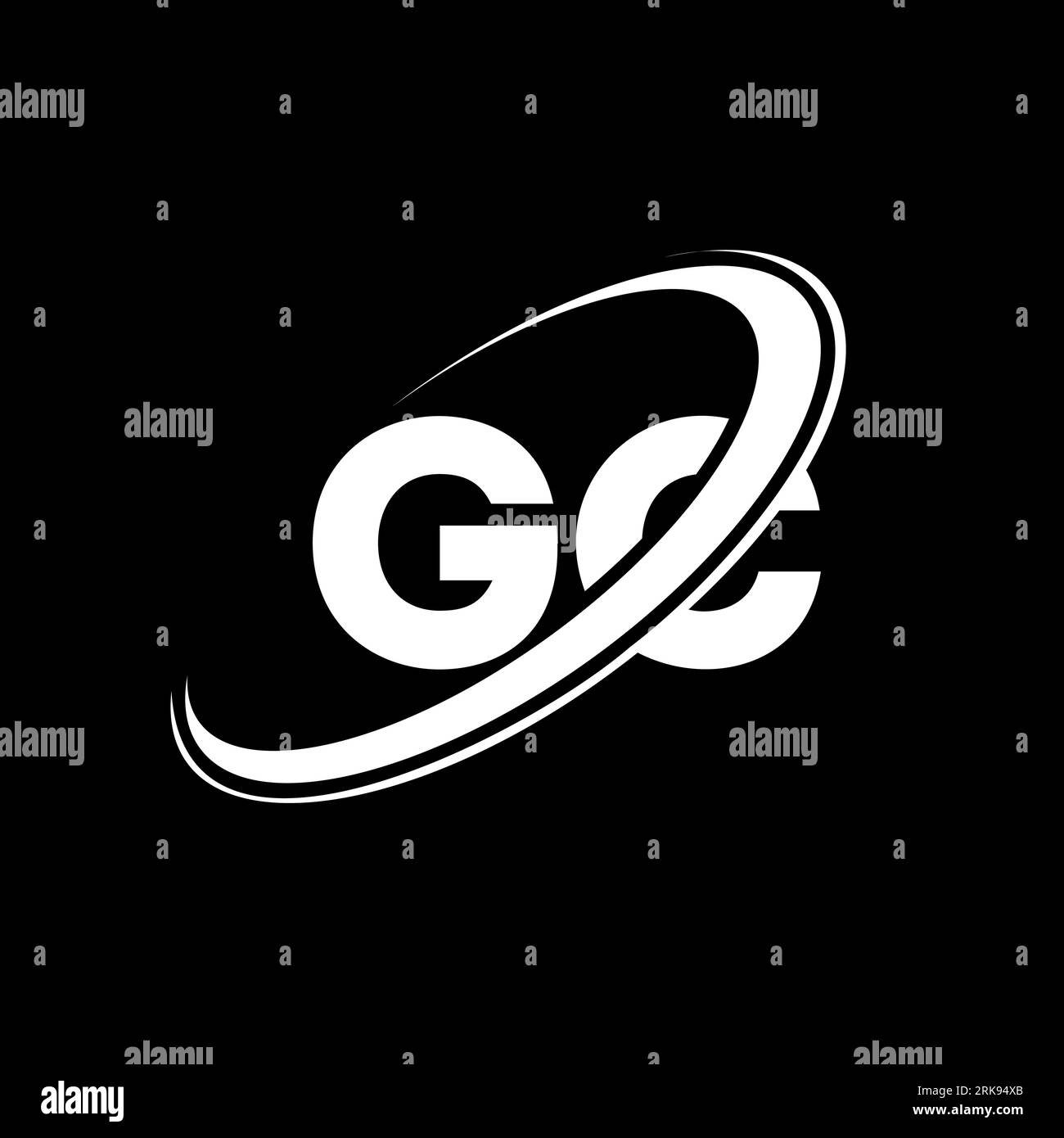 GC G C letter logo design. Initial letter GC linked circle uppercase ...