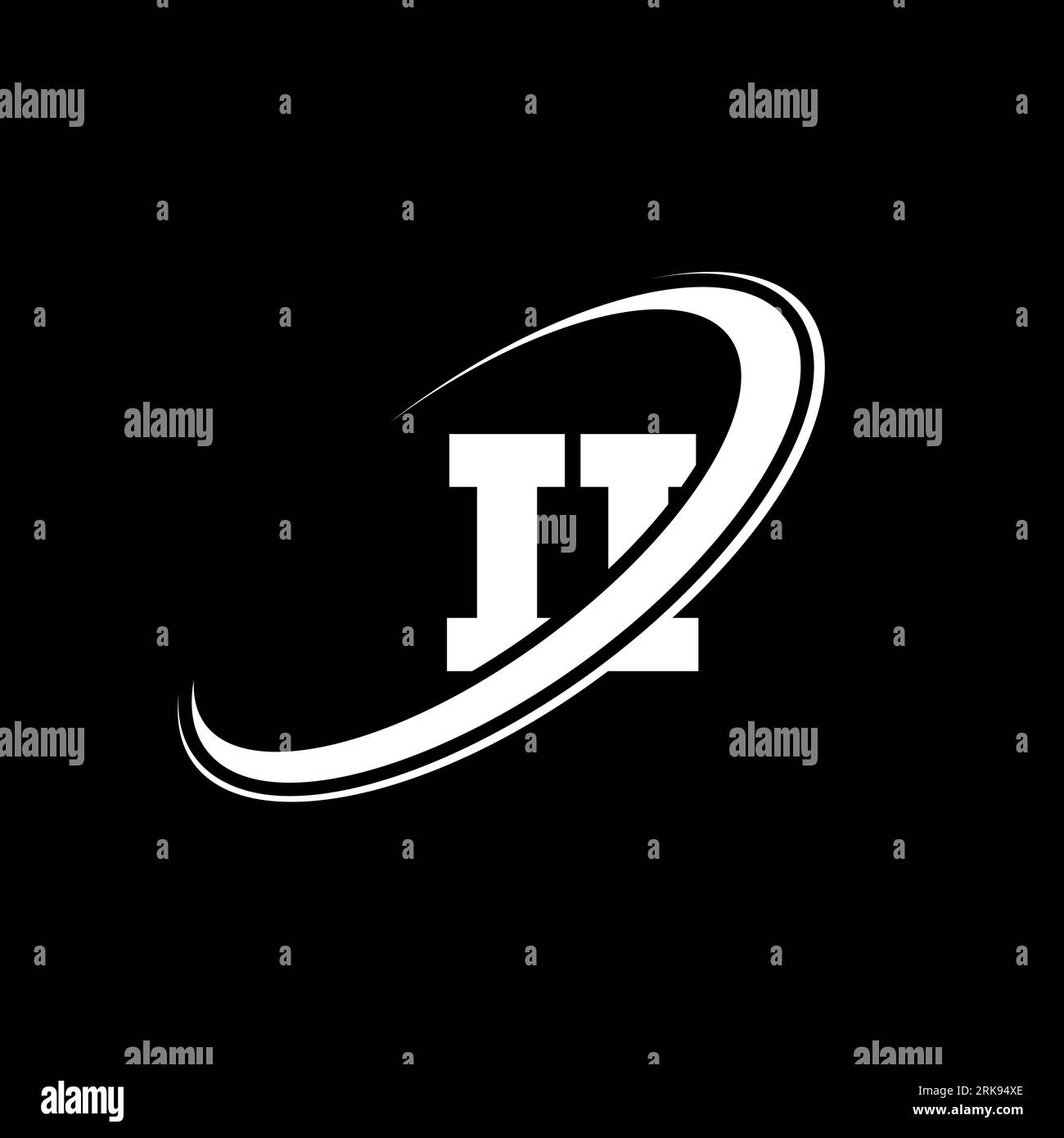 II I I letter logo design. Initial letter II linked circle uppercase ...