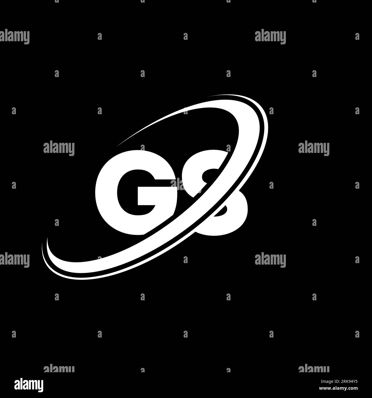 GS G S letter logo design. Initial letter GS linked circle uppercase ...