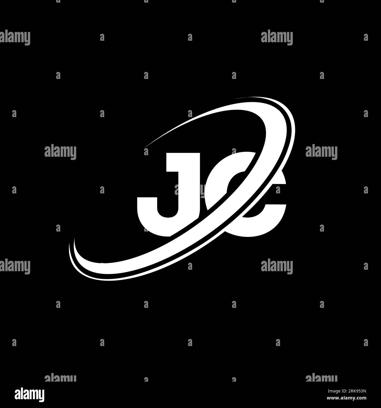 JC J C letter logo design. Initial letter JC linked circle uppercase ...