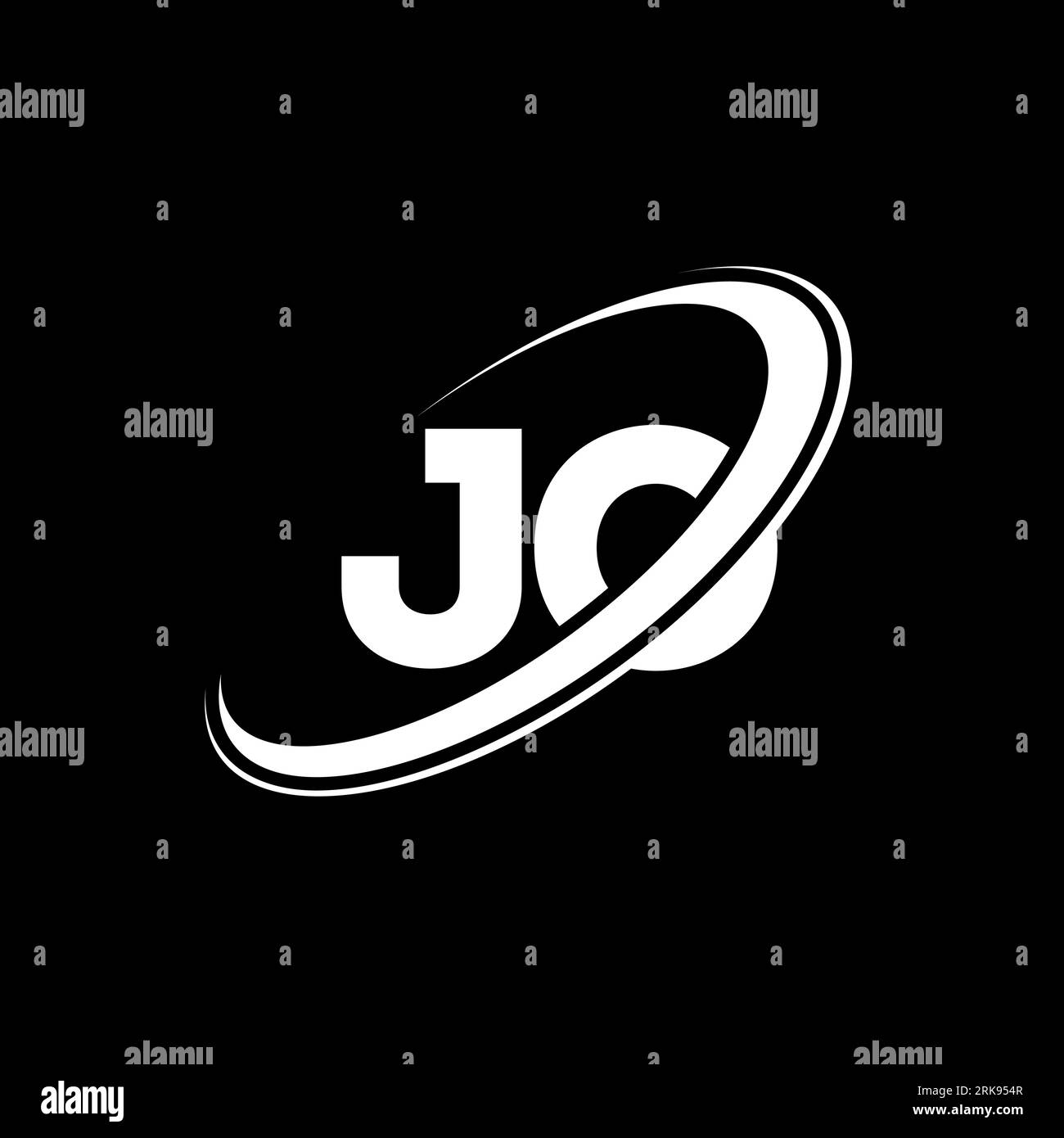 JO J O letter logo design. Initial letter JO linked circle uppercase ...