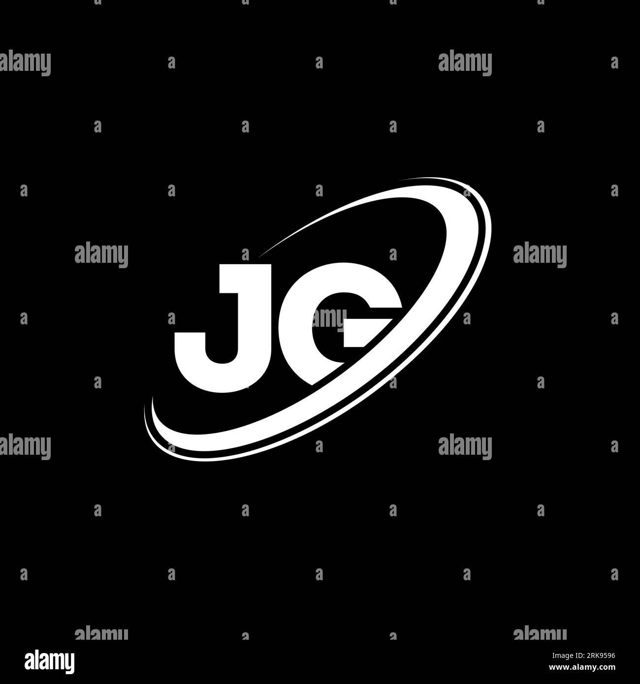 JG J G letter logo design. Initial letter JG linked circle uppercase ...