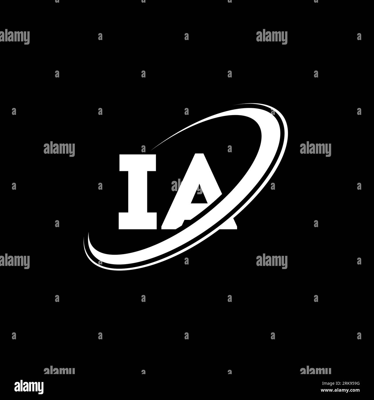 IA I A letter logo design. Initial letter IA linked circle uppercase ...