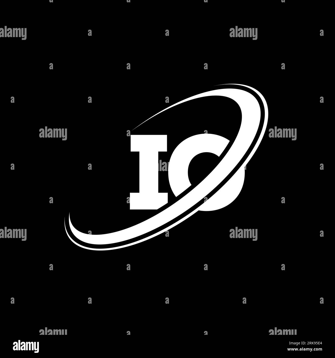 IO I O letter logo design. Initial letter IO linked circle uppercase ...