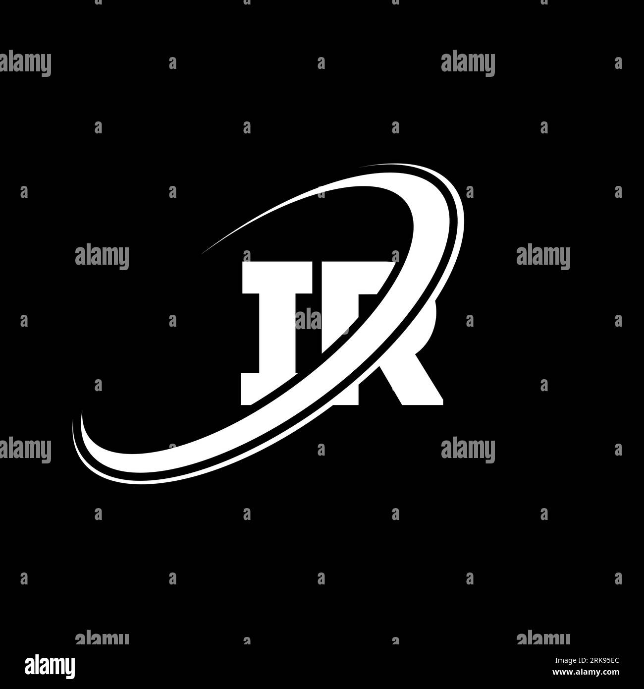 IR I R letter logo design. Initial letter IR linked circle uppercase ...
