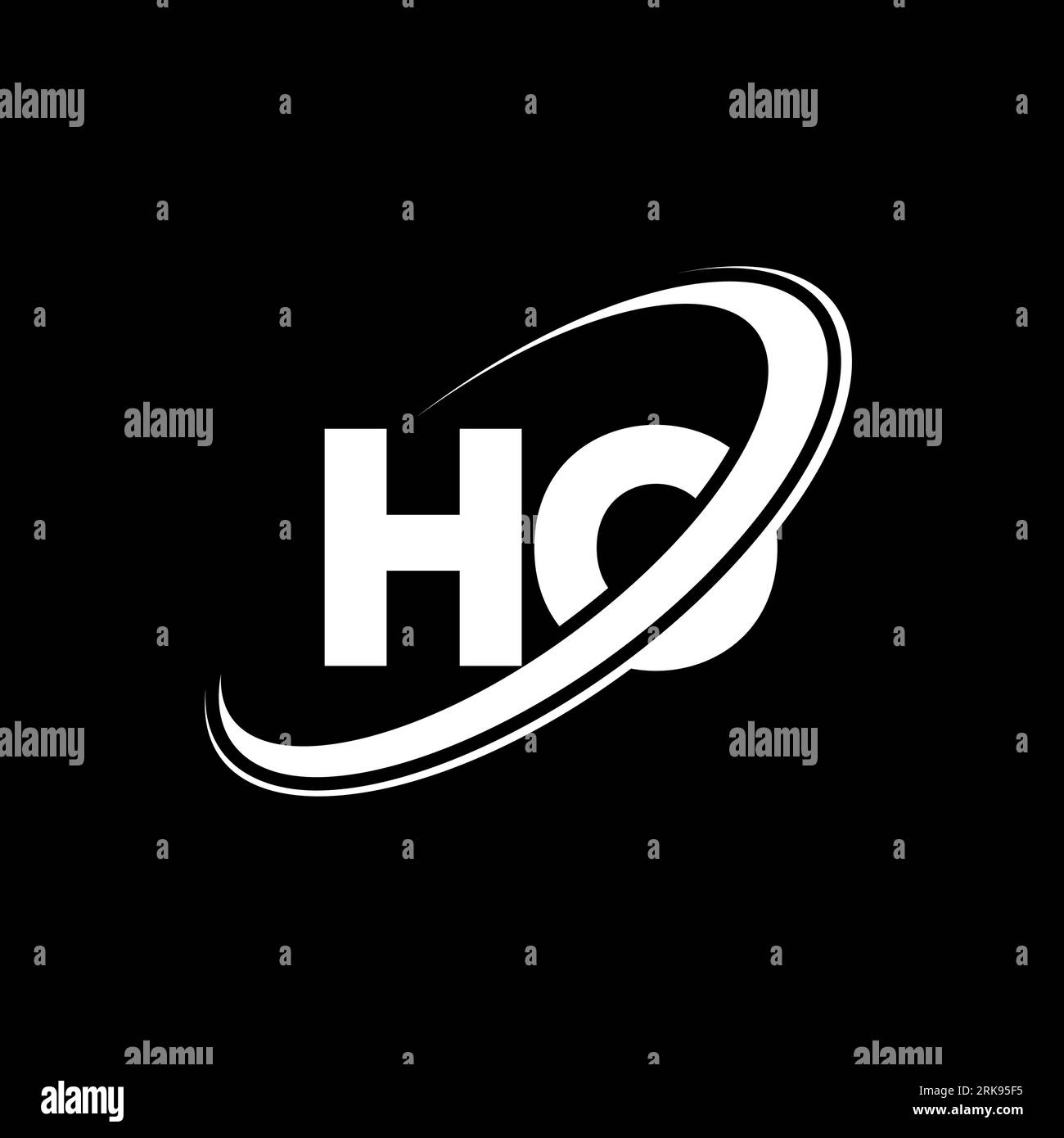 HO H O letter logo design. Initial letter HO linked circle uppercase ...