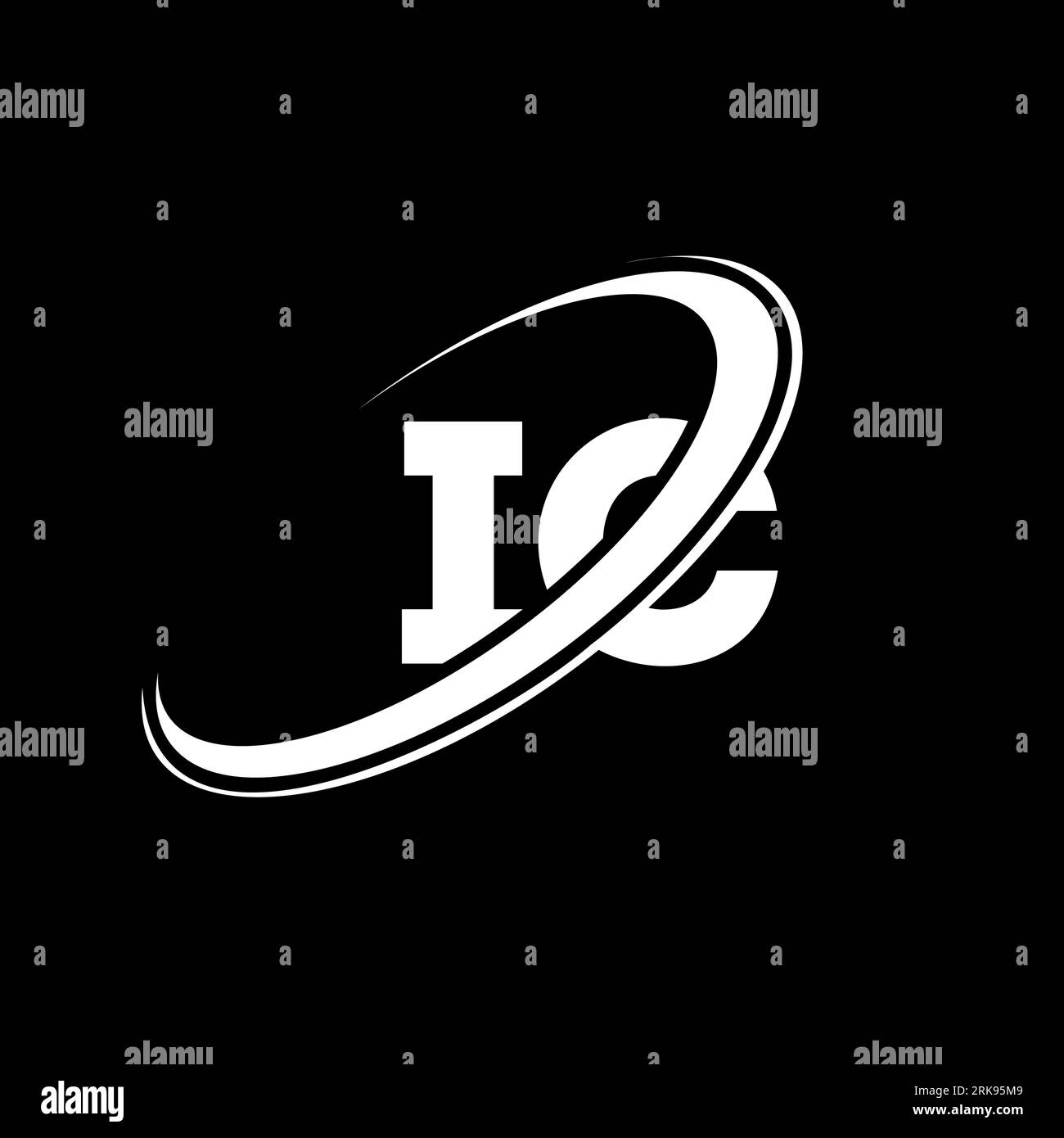 IC I C letter logo design. Initial letter IC linked circle uppercase ...