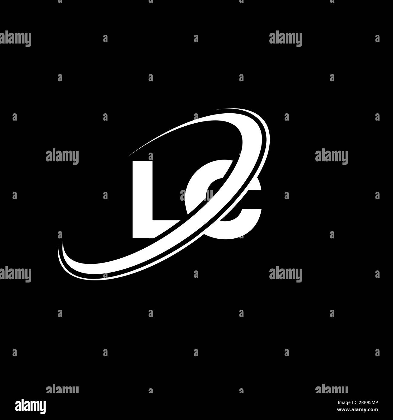 LC L C letter logo design. Initial letter LC linked circle uppercase ...