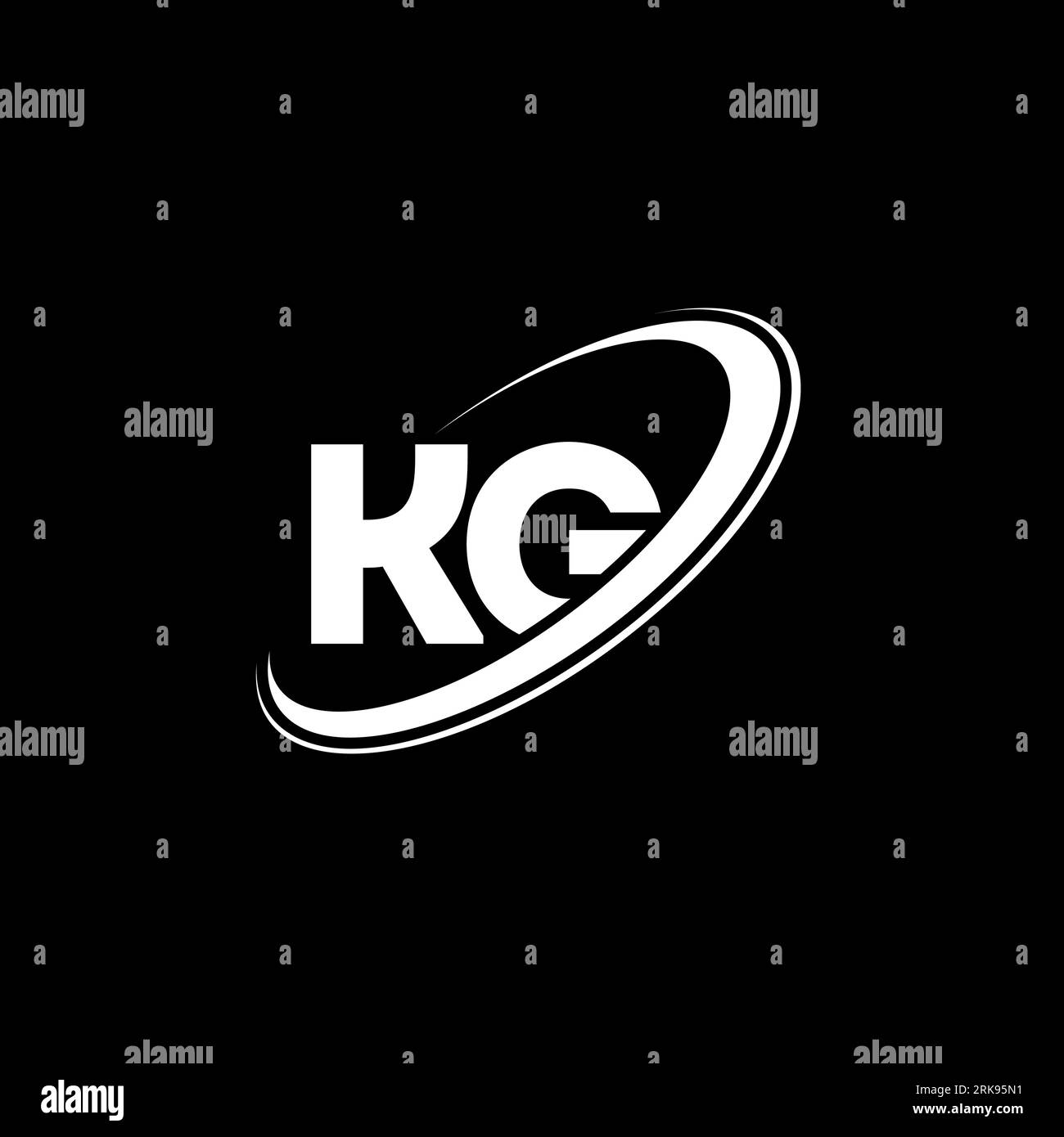 KG K G letter logo design. Initial letter KG linked circle uppercase ...