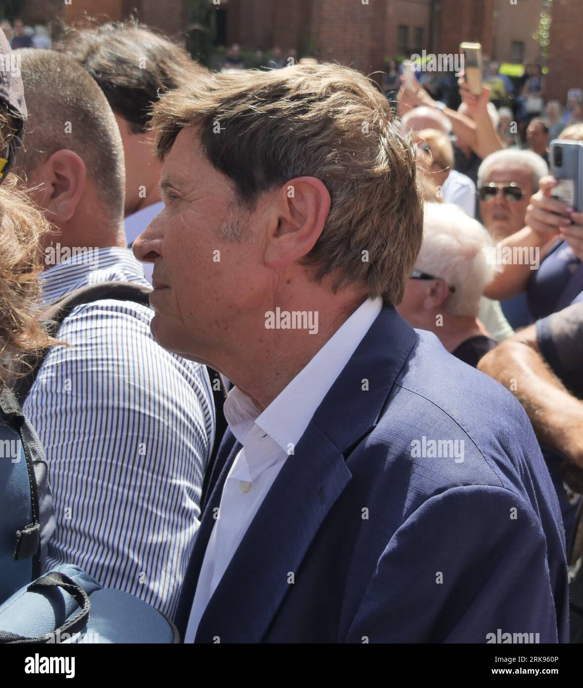 Milan Milan, . 24th Aug, 2023. Gianni Morandi and Pupo tears and ...
