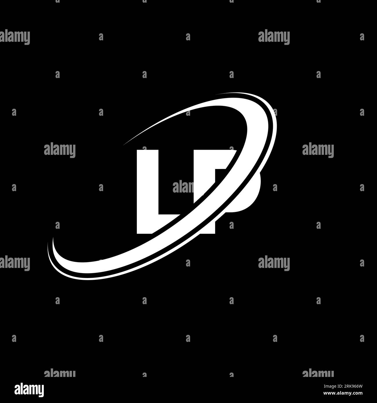 LP L P letter logo design. Initial letter LP linked circle uppercase ...