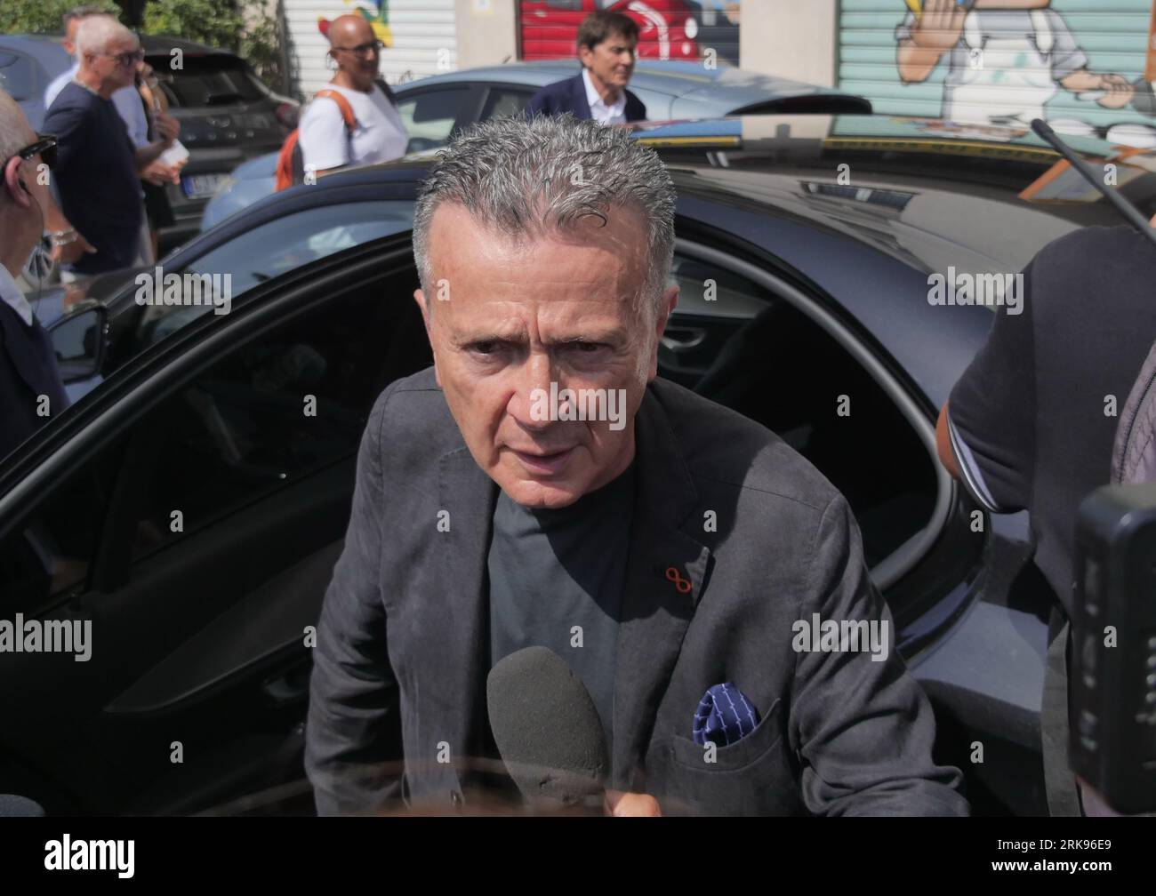 Milan Milan, . 24th Aug, 2023. Gianni Morandi and Pupo tears and ...