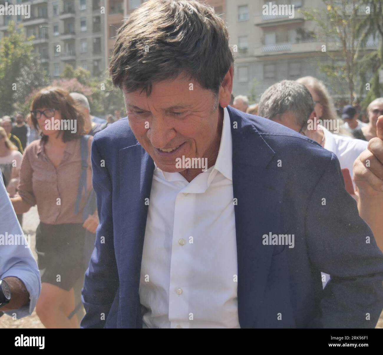 Milan Milan, . 24th Aug, 2023. Gianni Morandi and Pupo tears and ...